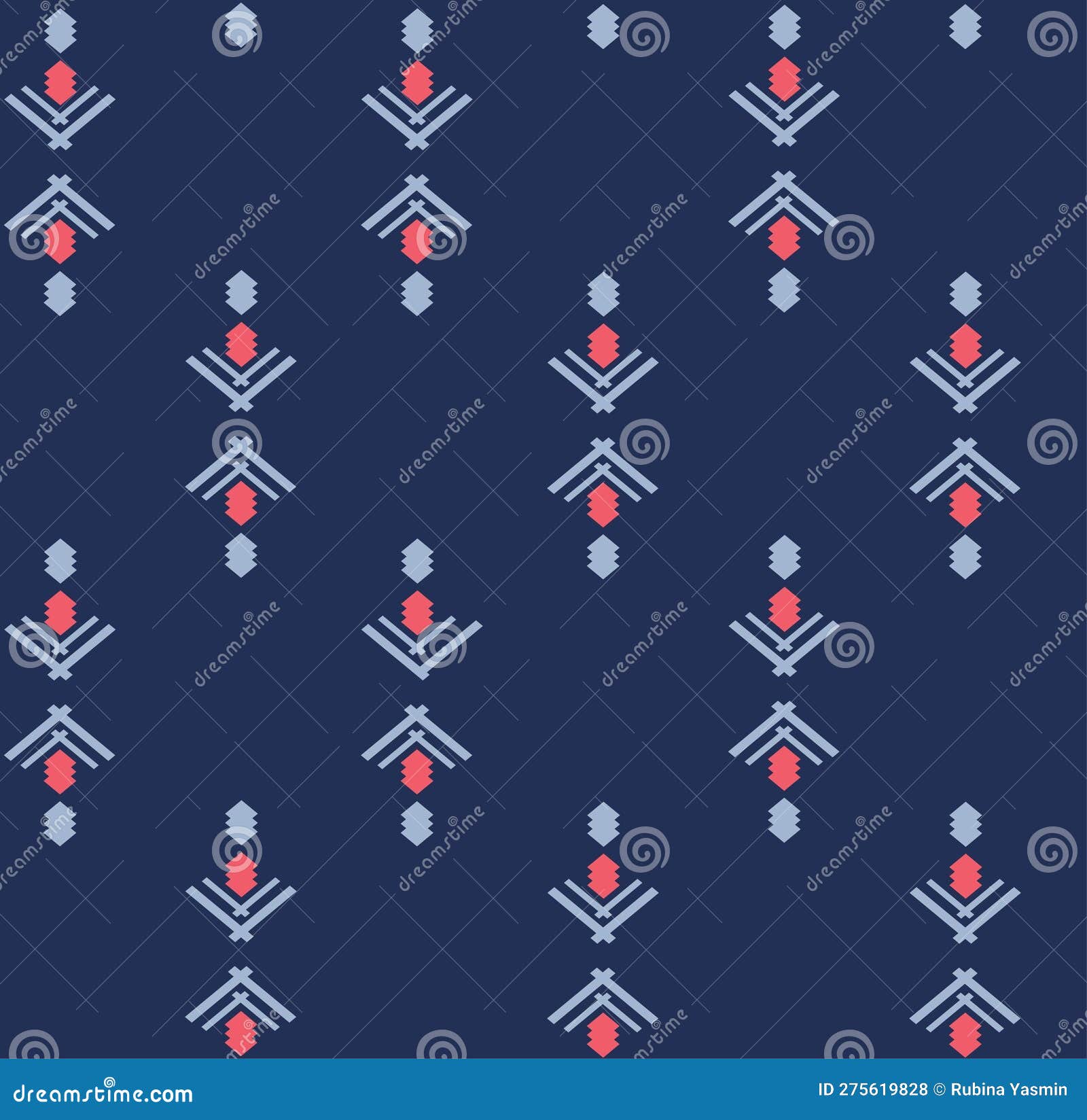 Beautiful Elegant Seamless Pattern in Navy Background Stock Vector ...