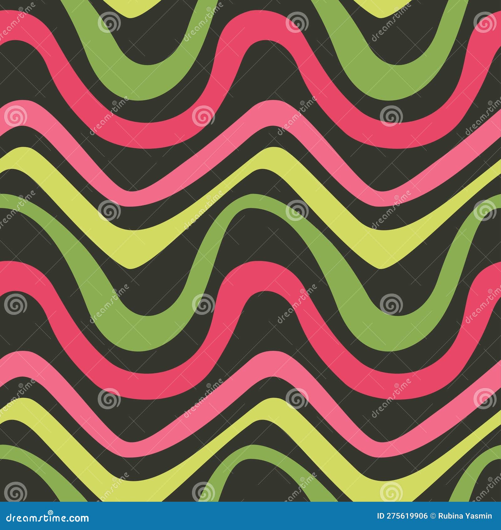 Colorful Waves Seamless Retro Pattern Stock Vector - Illustration of ...