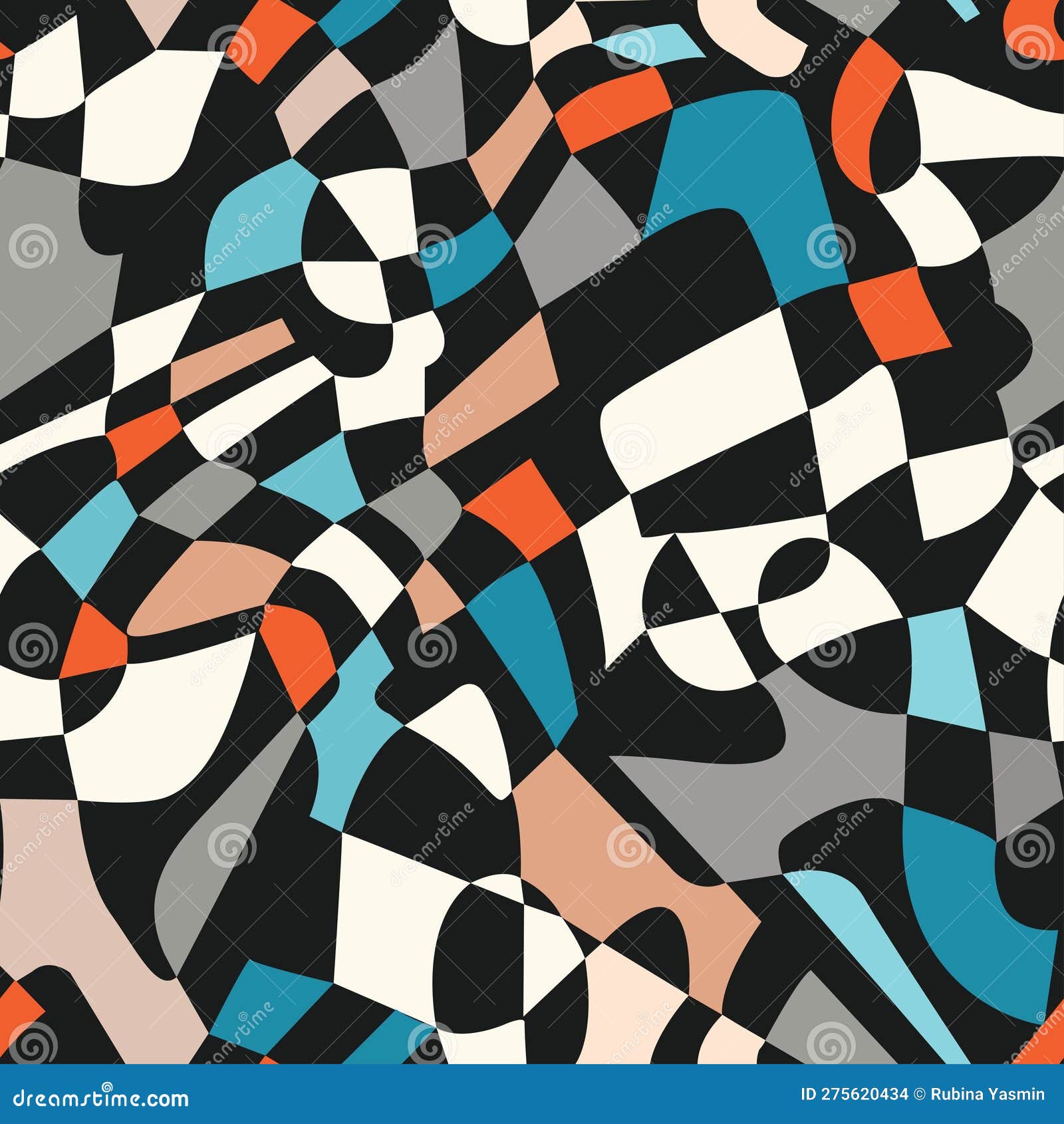 Colorful Optical Illusion Seamless Pattern Stock Vector - Illustration ...