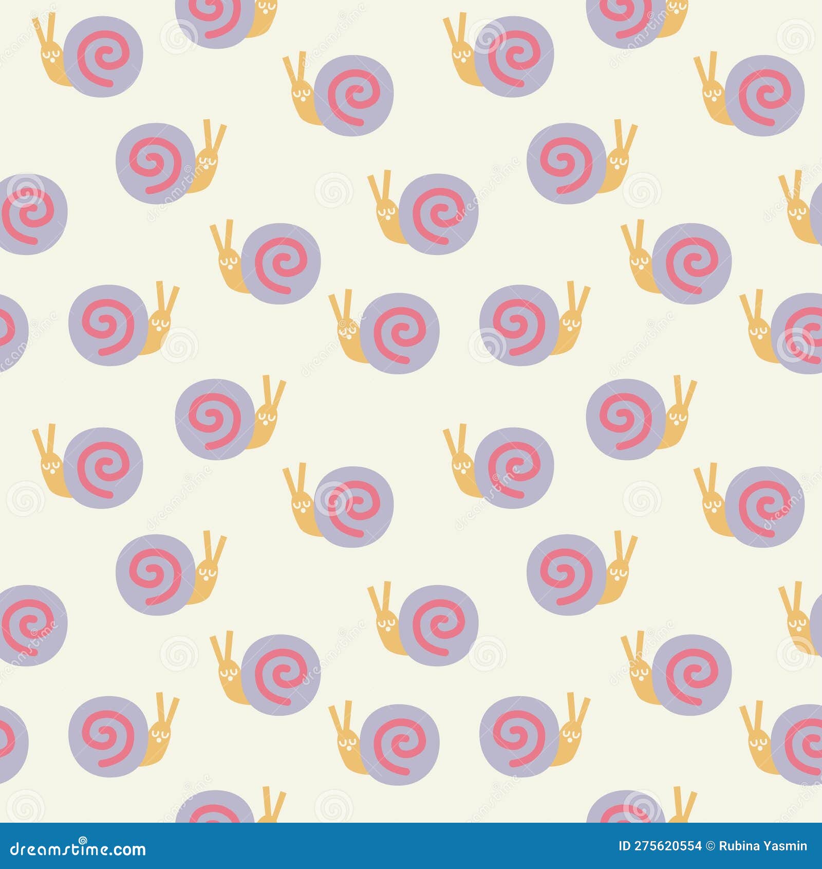 Colorful Snail Repeat Print Seamless Pattern Stock Vector ...