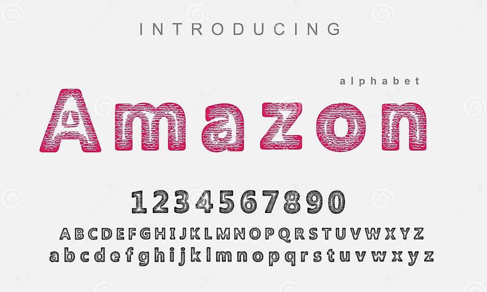 Amazon Font. Elegant Alphabet Letters Font and Number Stock Vector ...