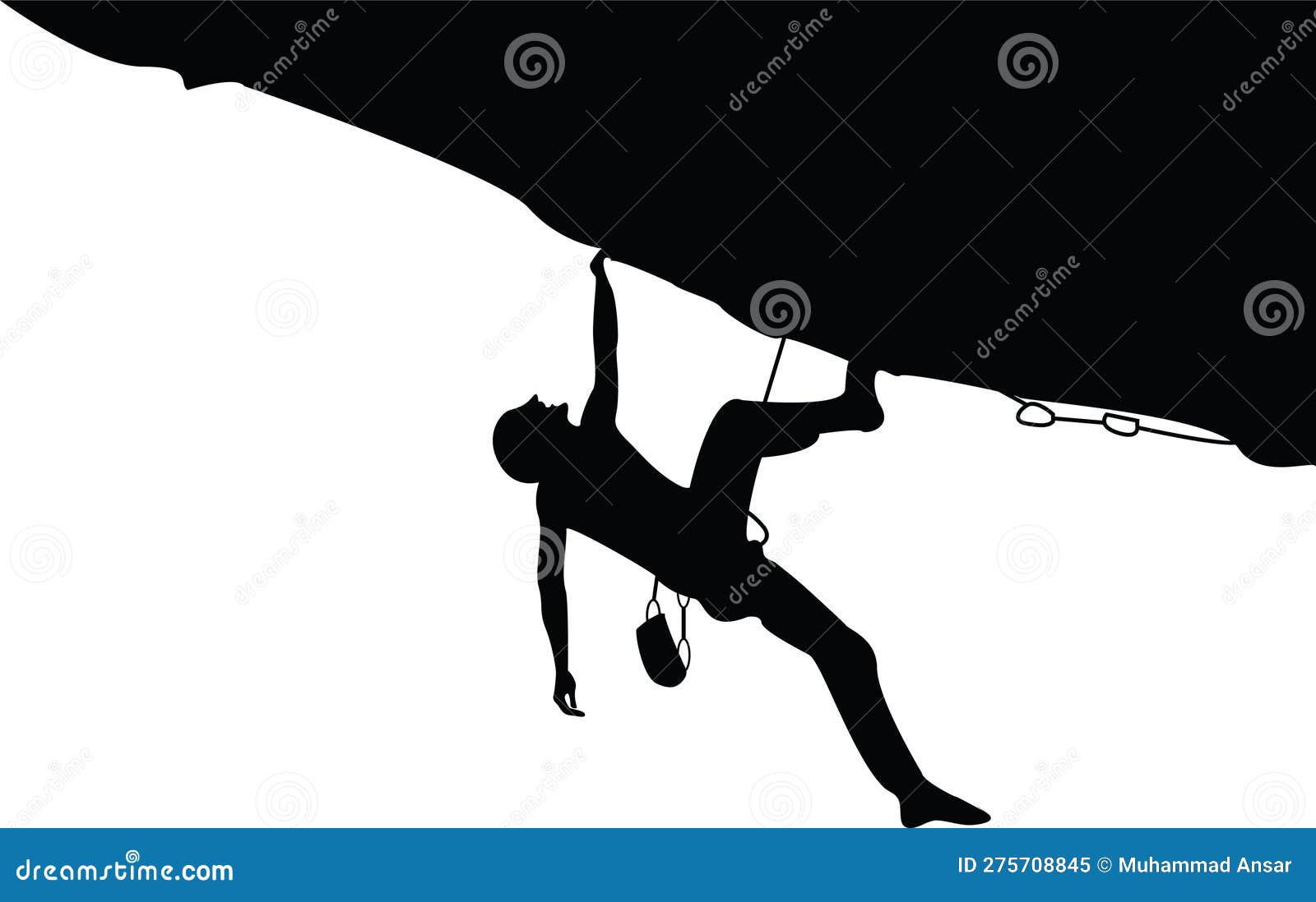 Man Climbing on Rock Mountain Stock Illustration - Illustration of ...