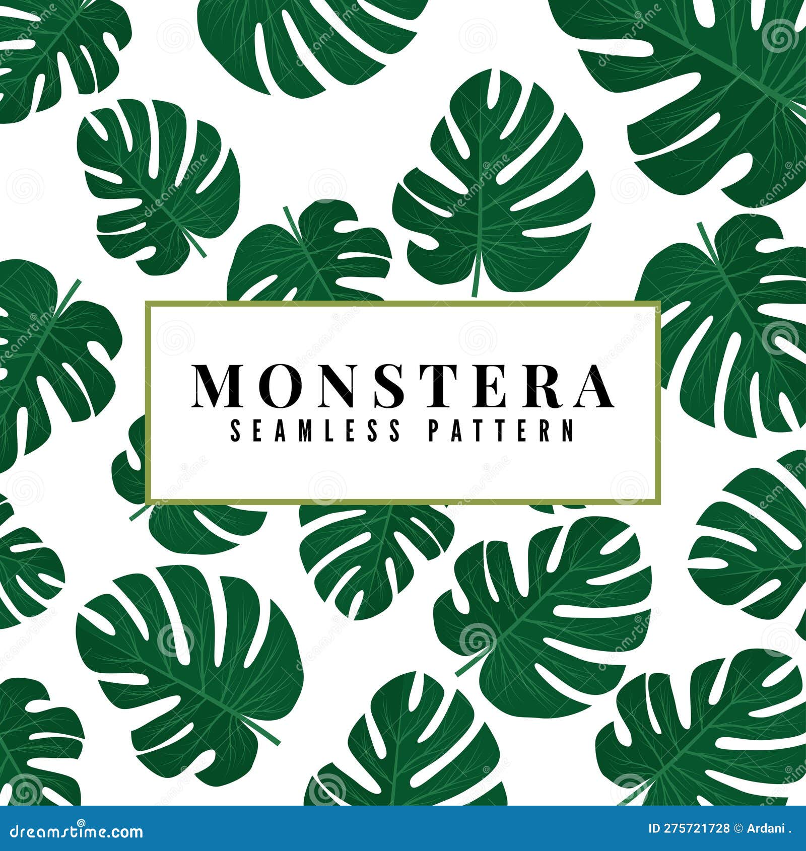 Vector Monstera Seamless Pattern Stock Vector - Illustration of fabric, decoration: 275721728