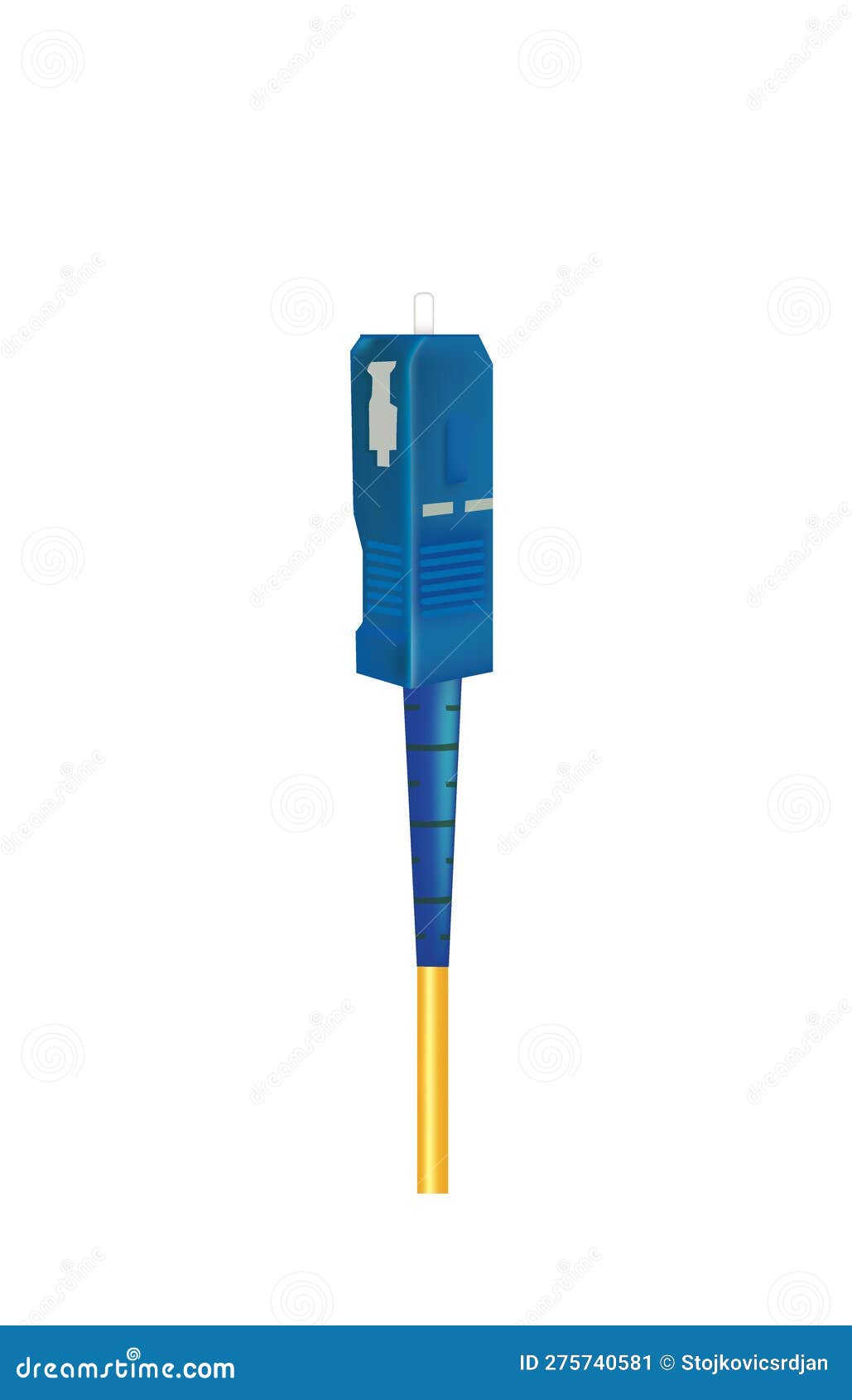 Fiber Optic Cable With SC APC Connector Cartoon Vector | CartoonDealer ...