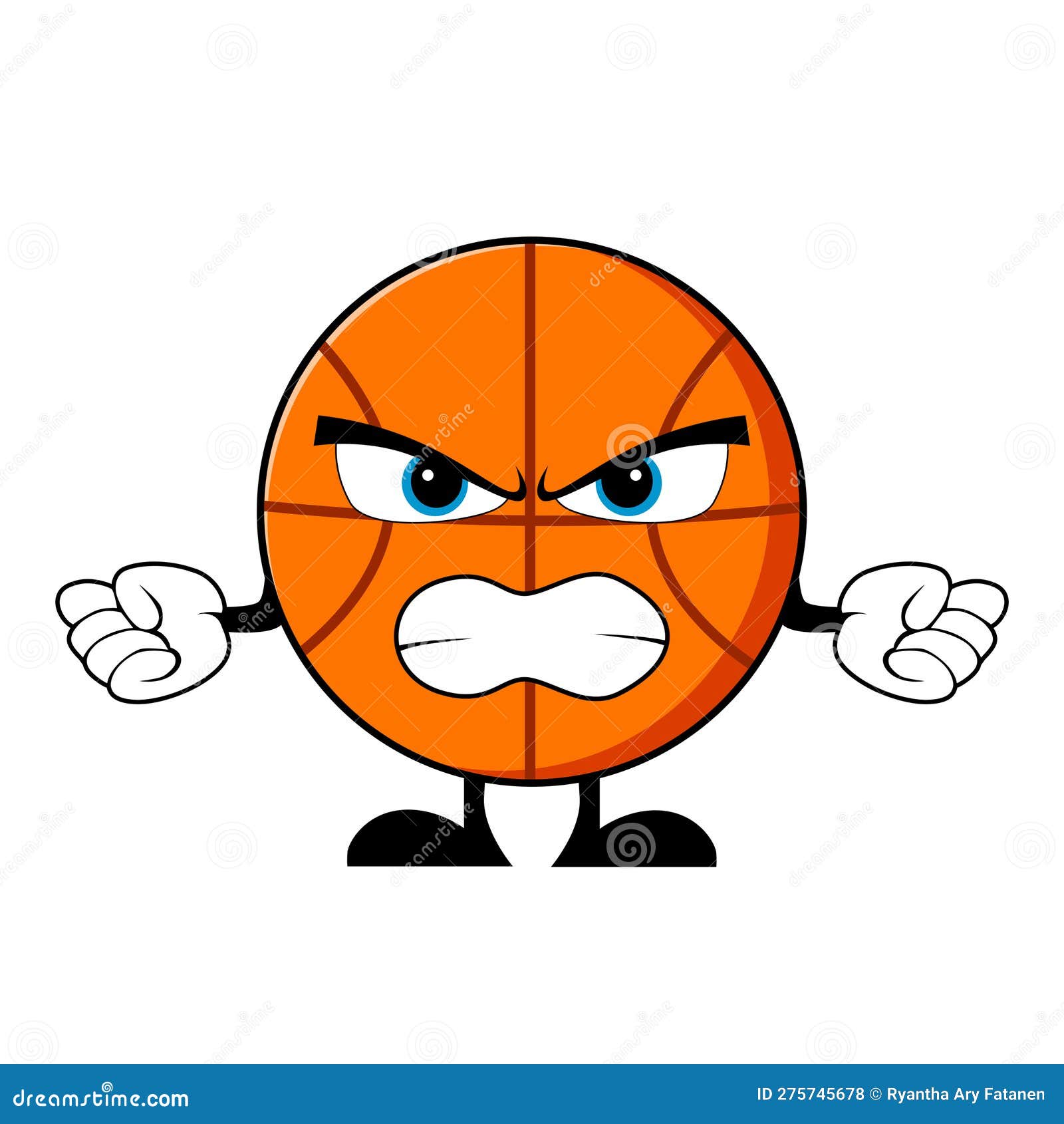 Angry Basketball Cartoon Character Stock Vector - Illustration of ...