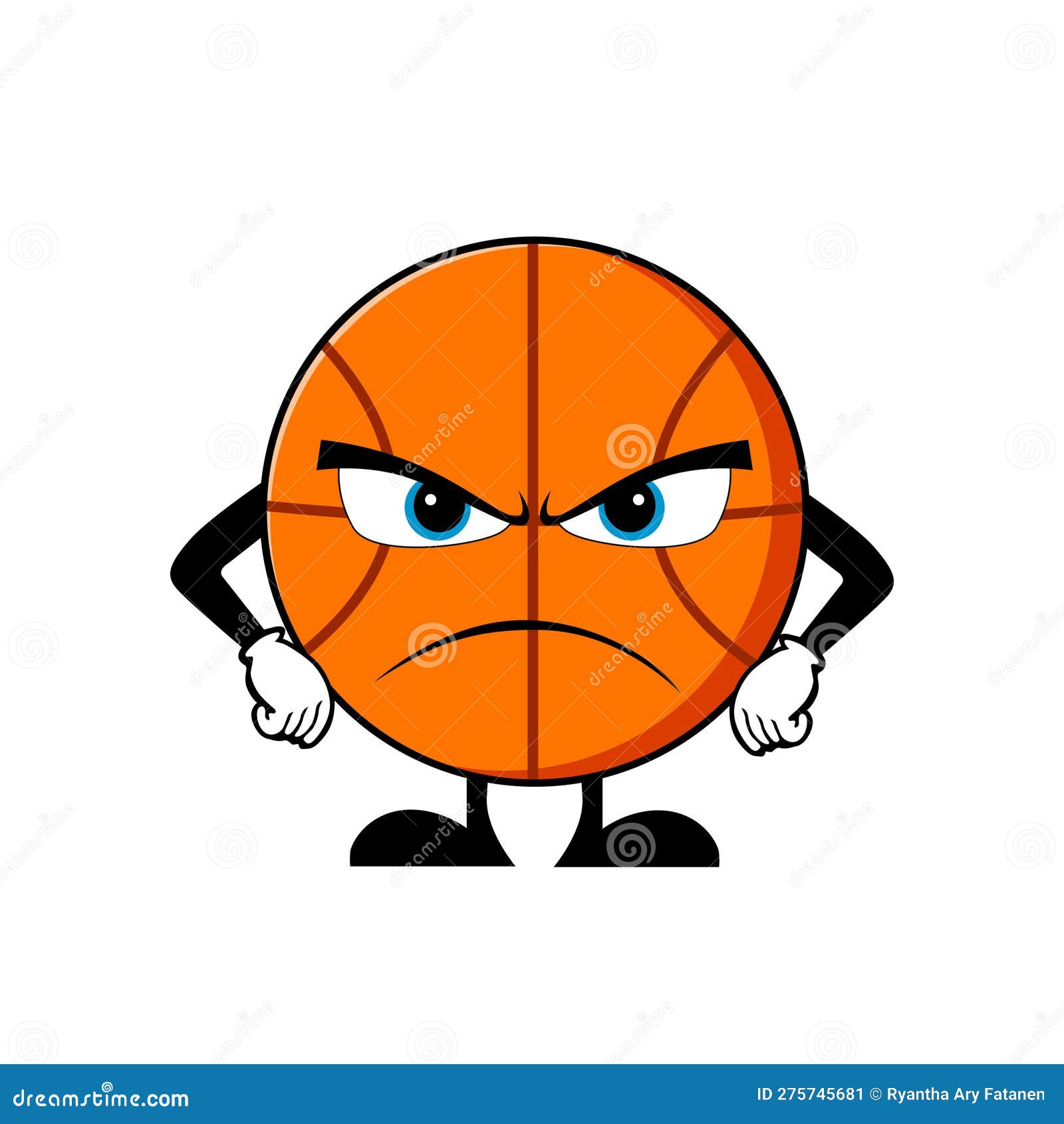 Angry Basketball Cartoon Character Stock Vector - Illustration of ...