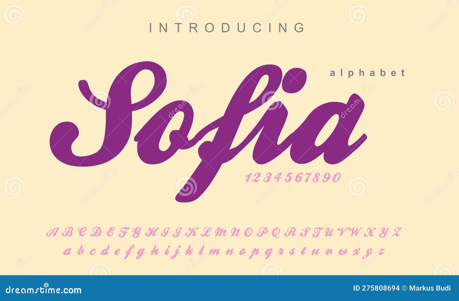 Sofia Font. Elegant Alphabet Letters Font and Number Stock Vector - Illustration of luxury ...