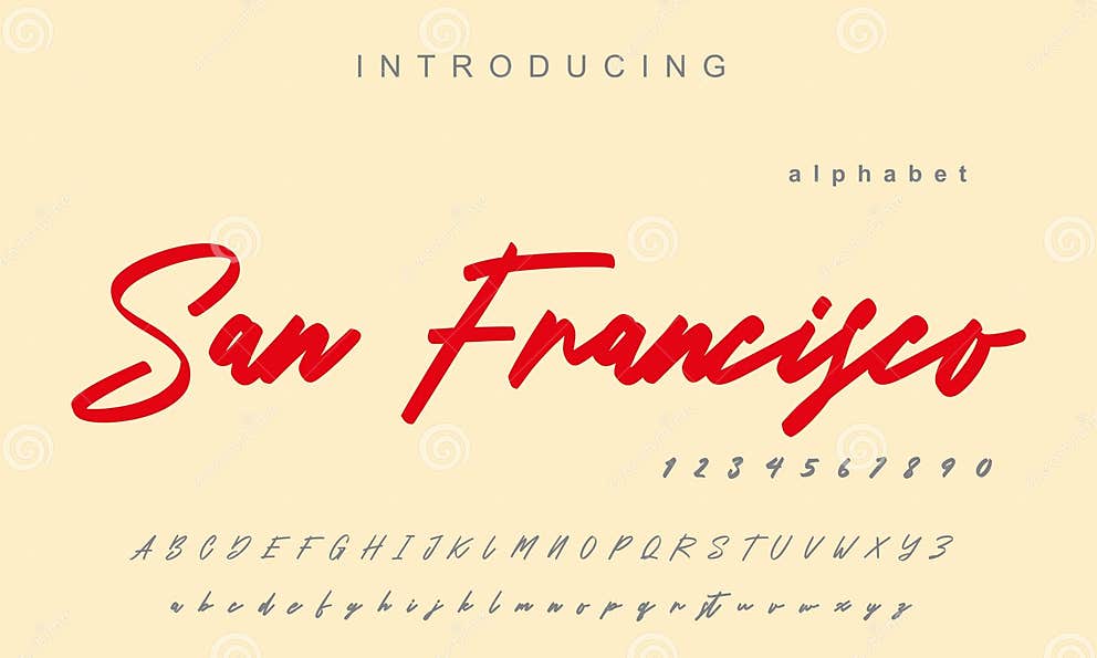 San Francisco Font. Elegant Alphabet Letters Font and Number Stock ...