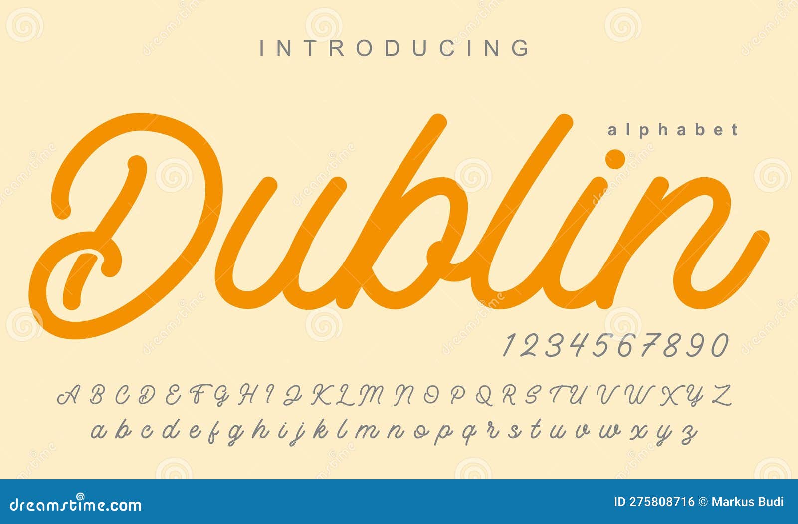 Custom Dublin Script Font: Artistic Typography Stock Vector ...