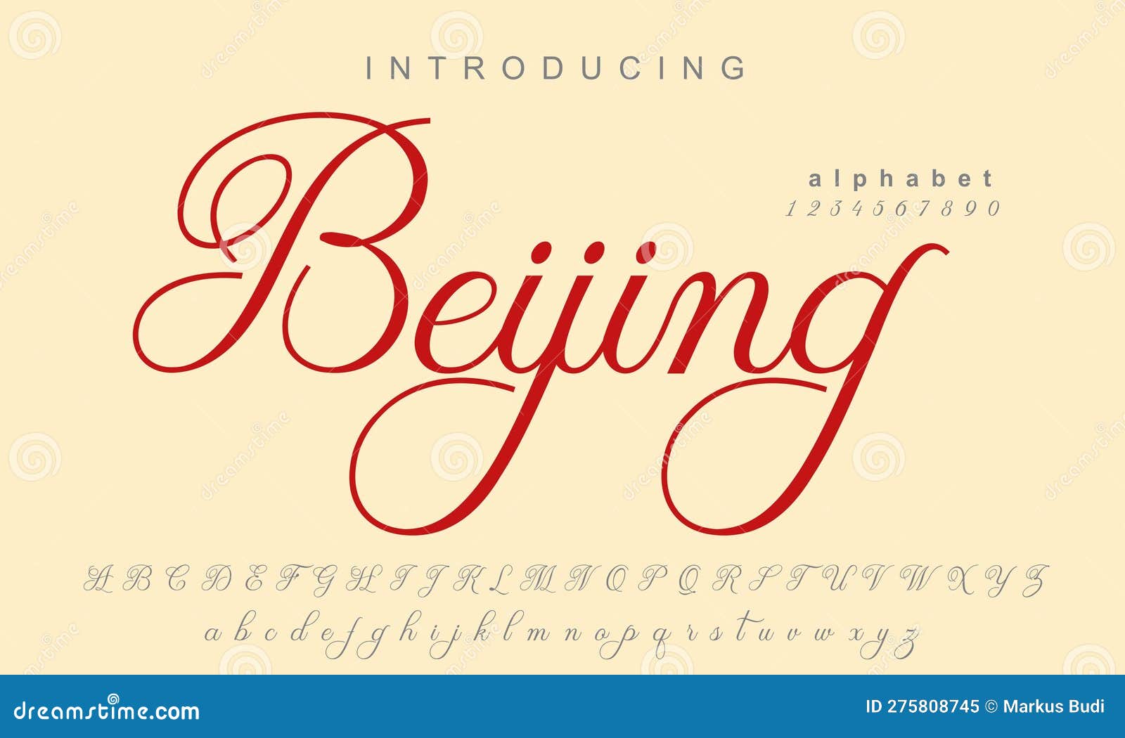 Beautiful Beijing Typeface ABC: Premium Calligraphic Lettering Stock ...
