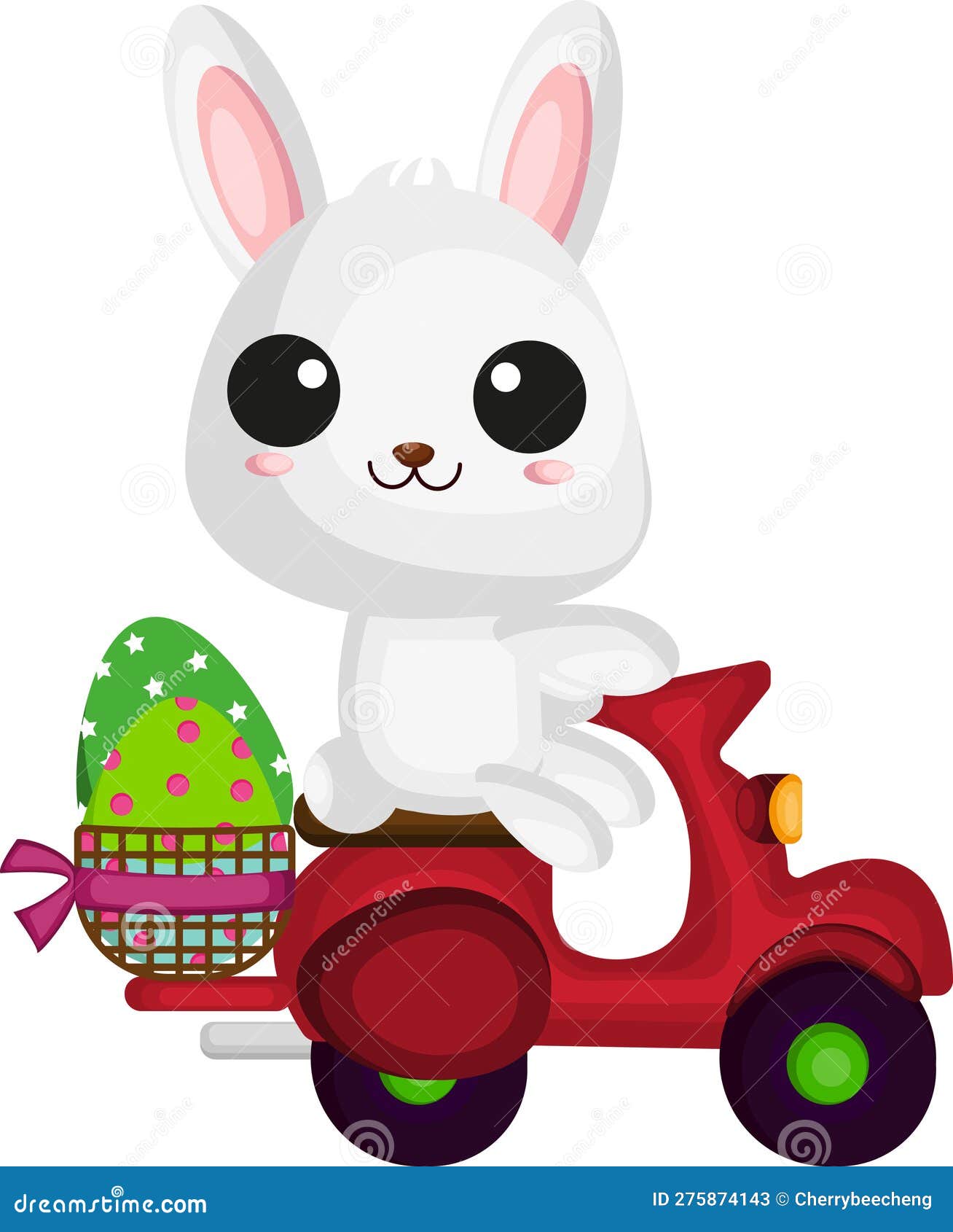 Easter Bunny Drive Motorcycle Vector Stock Vector - Illustration of ...