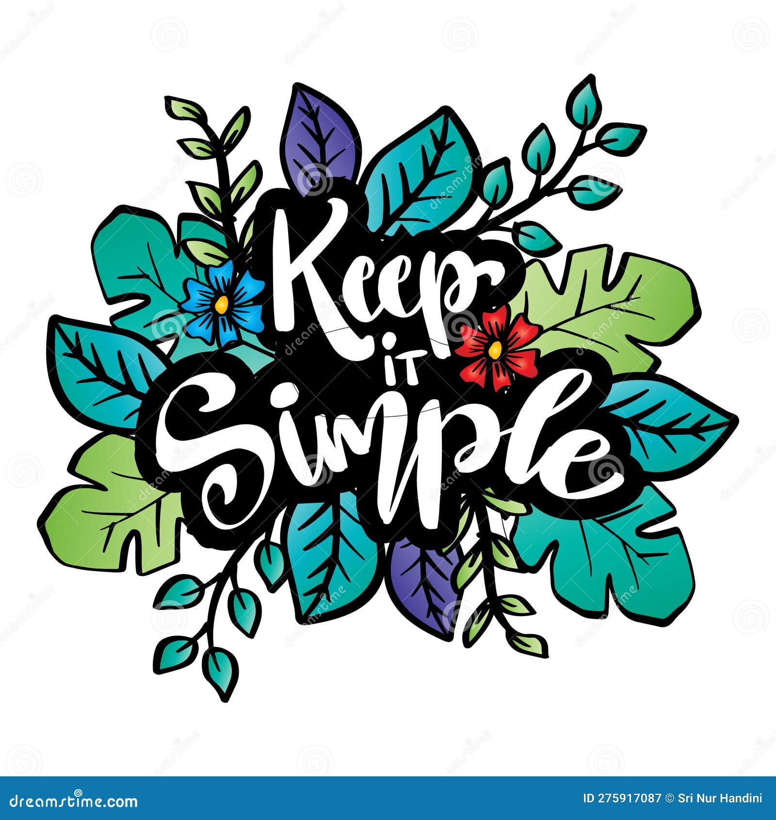 Keep it Simple, Hand Lettering. Stock Illustration - Illustration of ...