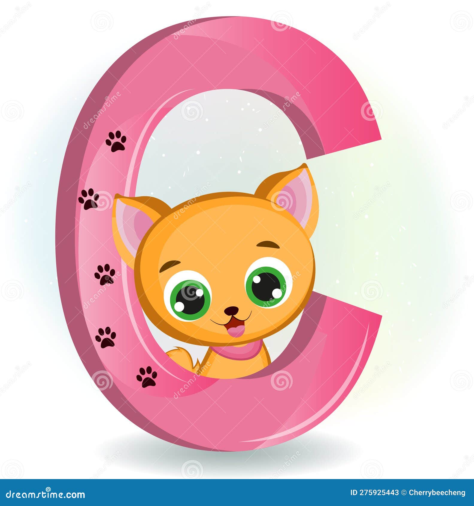 Vector C for cat stock vector. Illustration of animal - 275925443