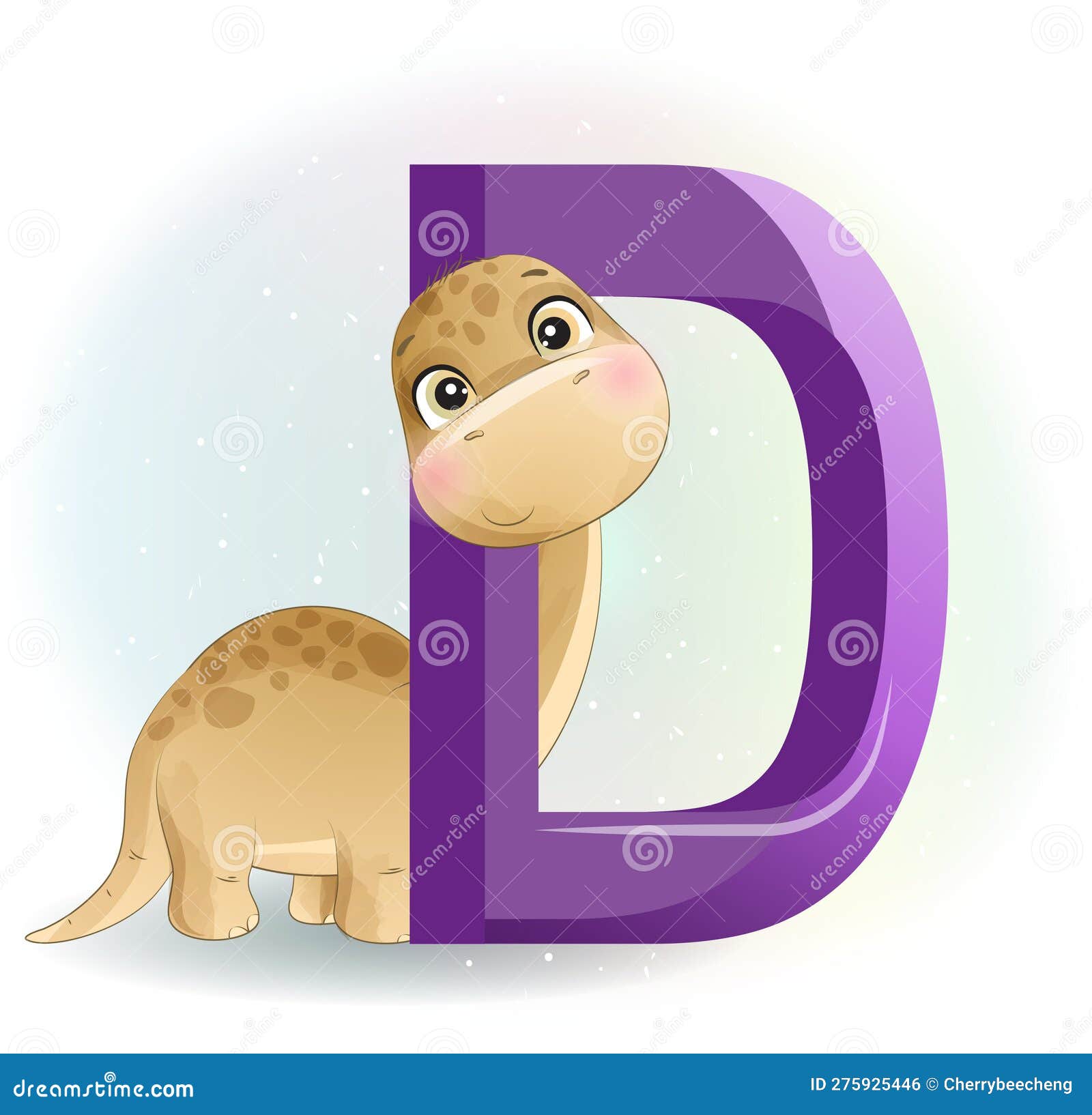 Vector D for dinosaur stock vector. Illustration of cartoon - 275925446