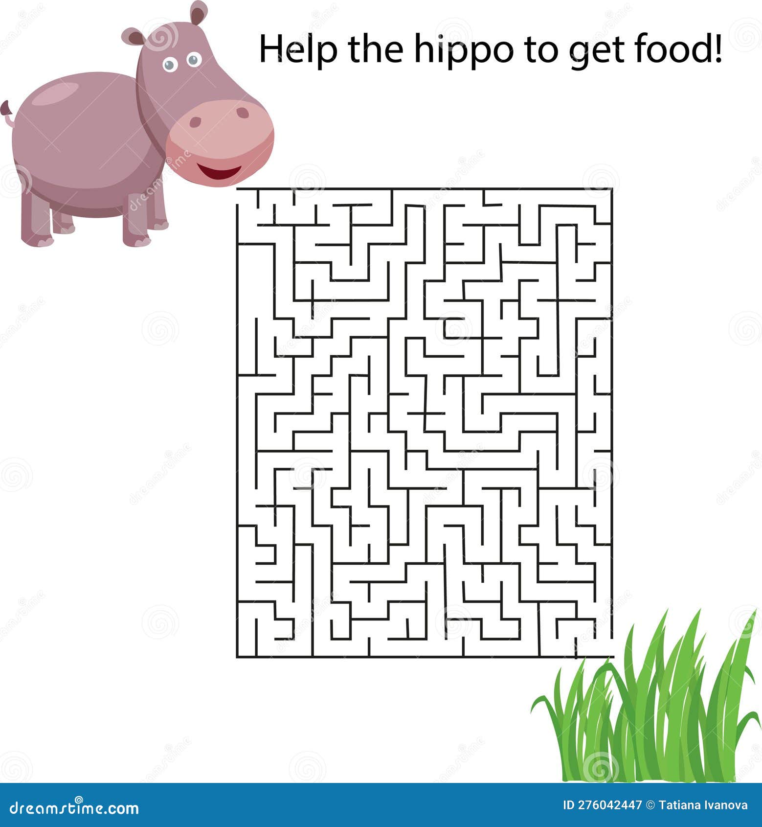 30 maze hippo stock illustration. Illustration of funny - 276042447