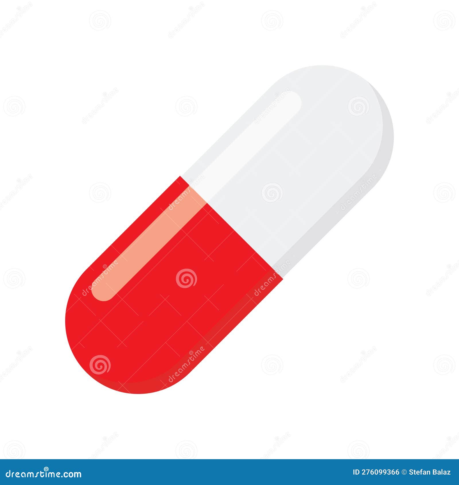 Red Medical Pill Icon Vector Illustration Isolated on White Background ...