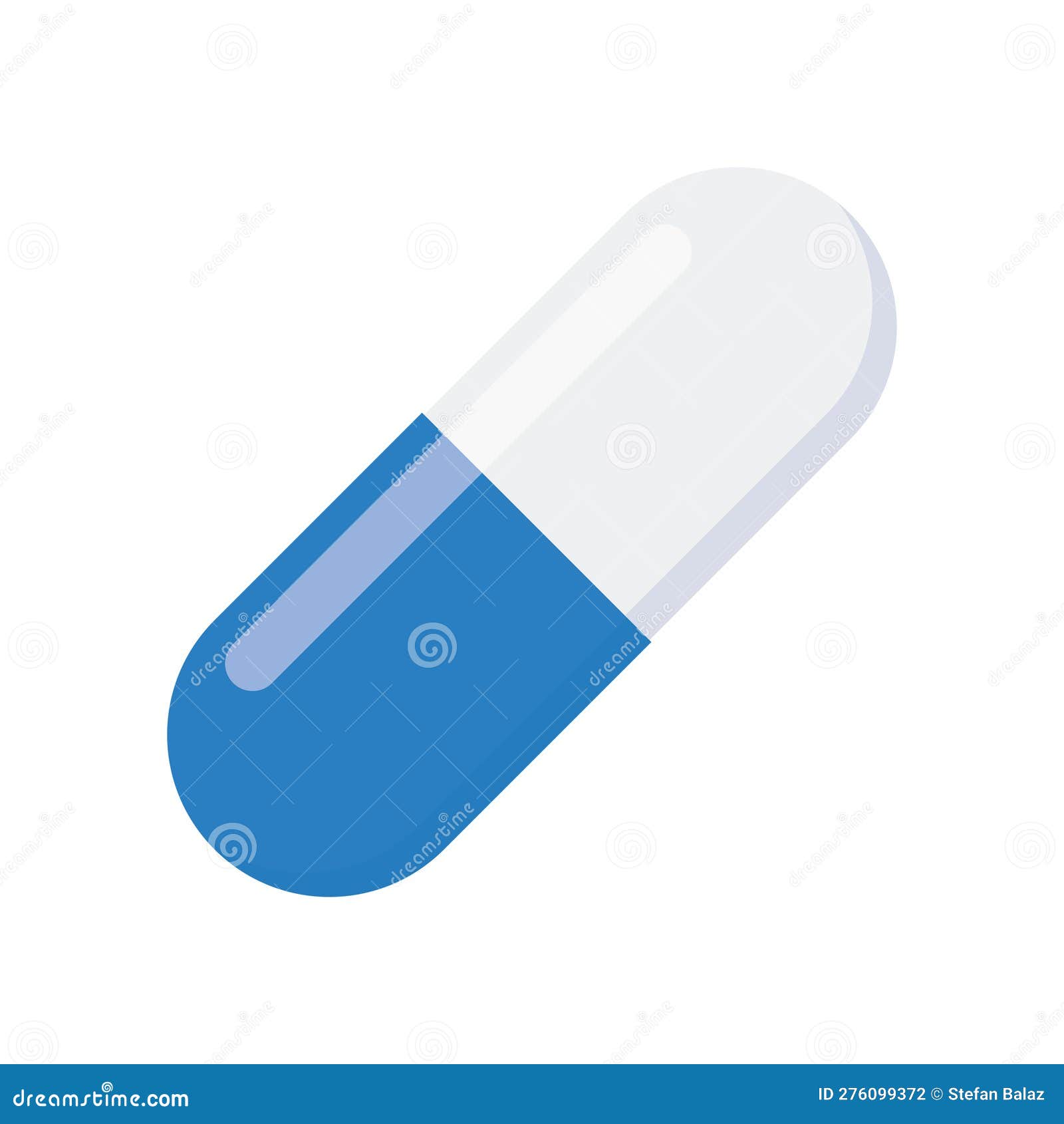Blue Medical Pill Icon Vector Illustration Isolated on White Background ...