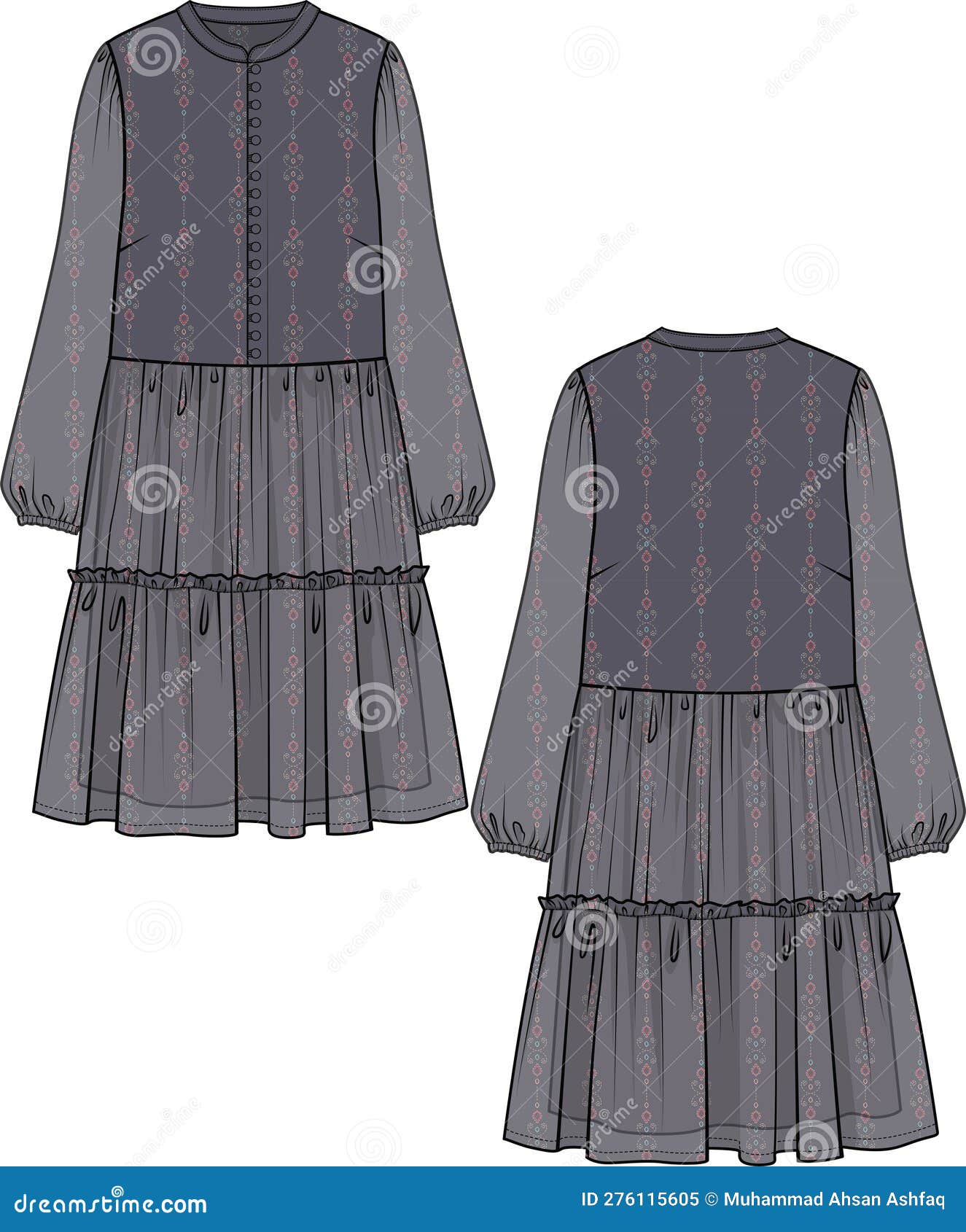 WOMEN and GIRLS WEAR WOVEN DRESS in CHIFFON FABRIC Stock Vector ...