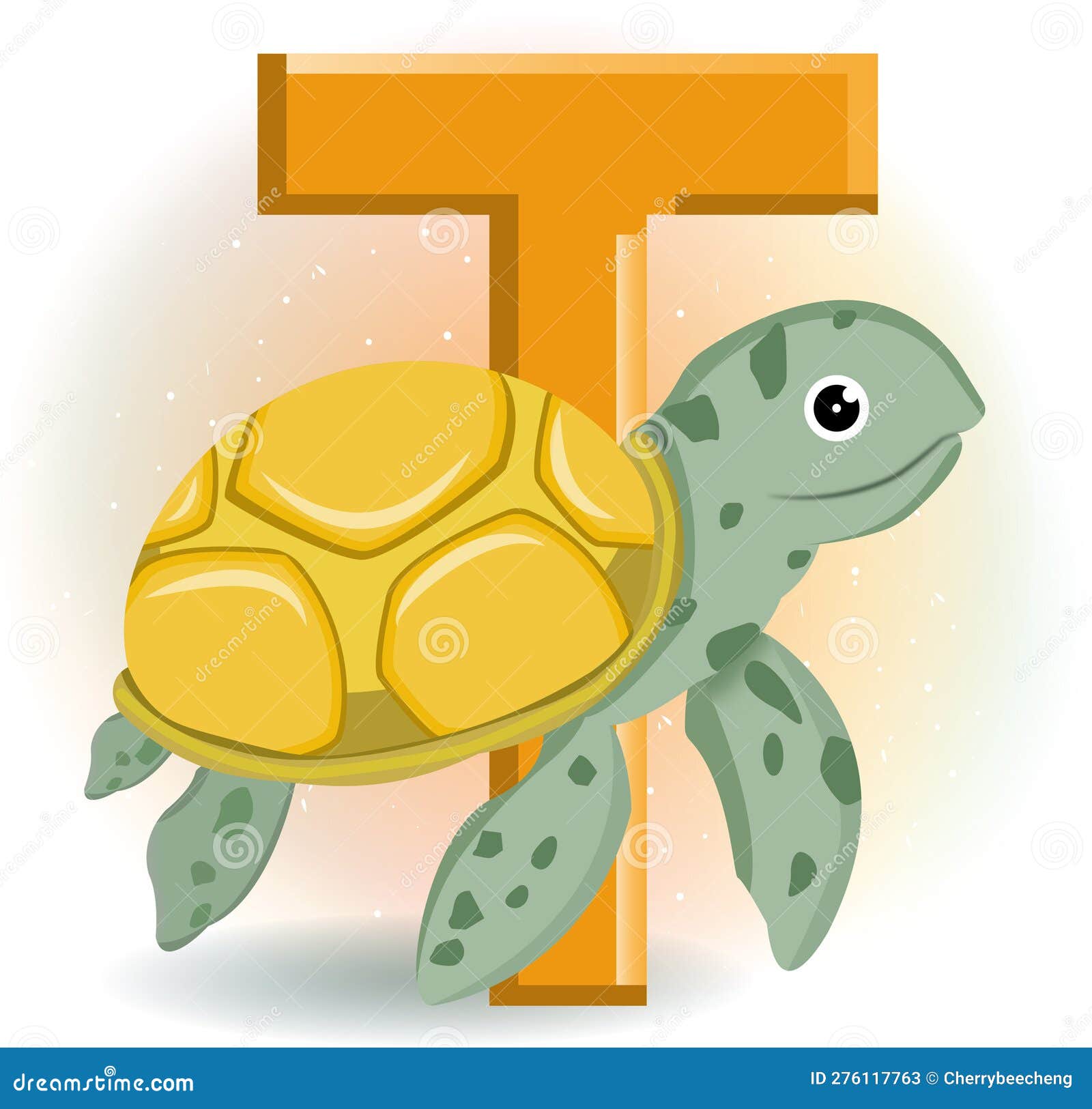 Vector T for Turtle stock vector. Illustration of arranged - 276117763