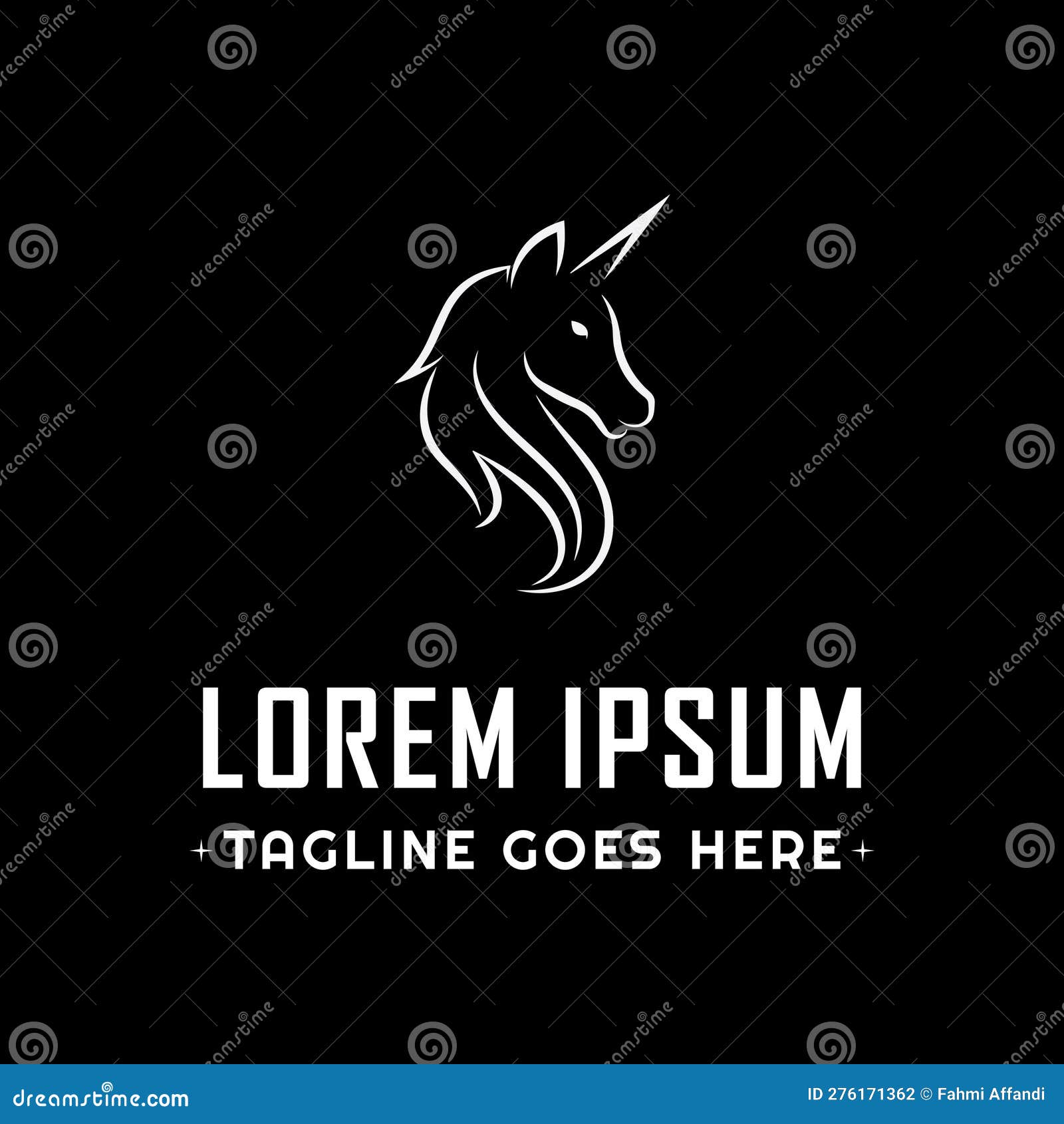 Simple Unicorn Head Logo Design Stock Vector - Illustration of unicorn, symbol: 276171362