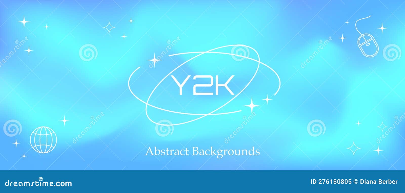 Soft Blue Y2K Abstract Background, Web Banner, Bright Gradient Mesh ...