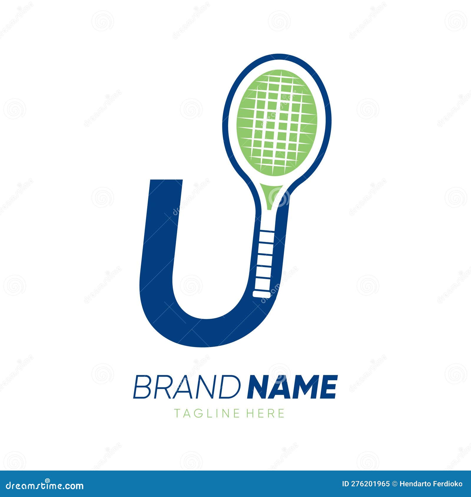 Letter U Initial Tennis Racket Logo Design Vector Icon Graphic Emblem ...