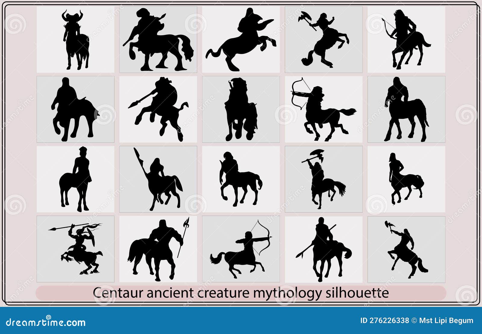 Centaur Silhouette In Gradient Sunset Background Vector Illustration ...