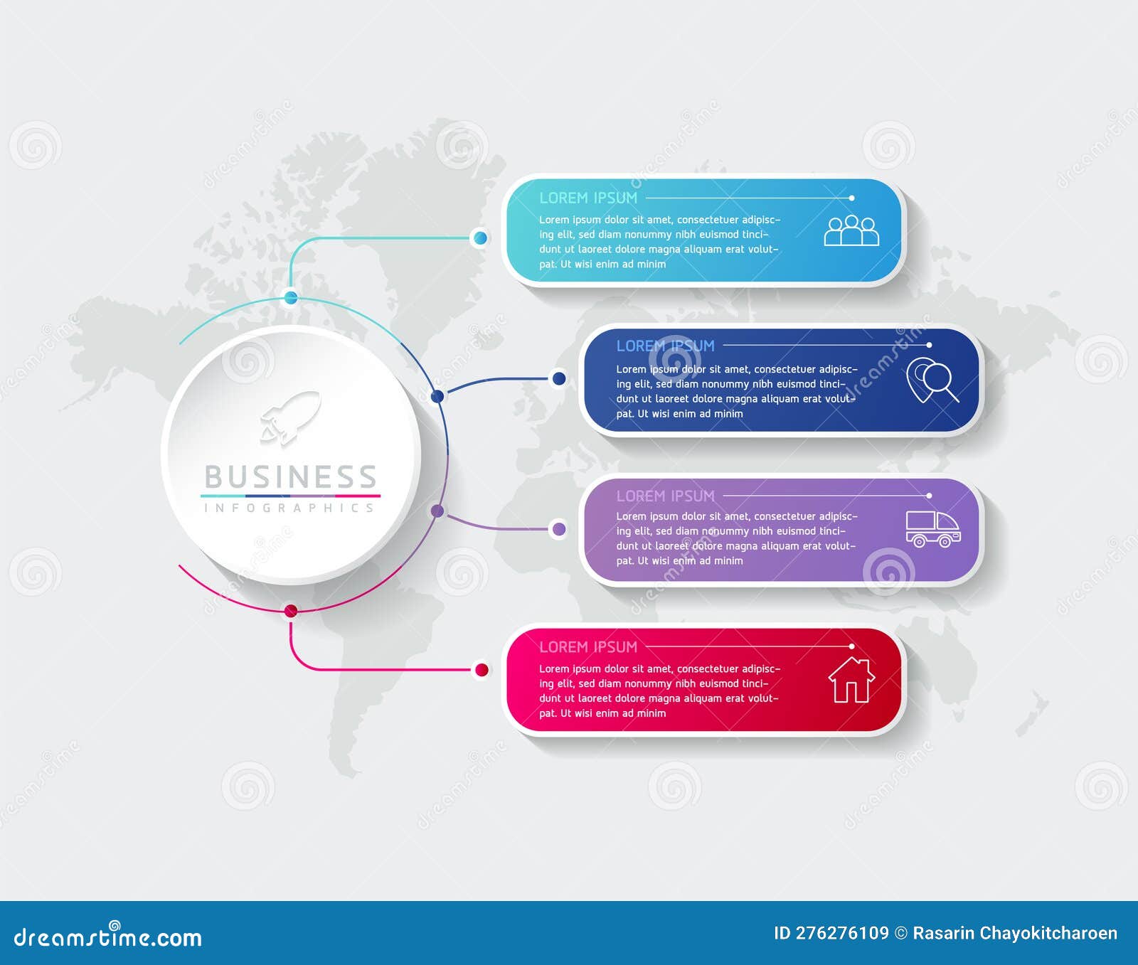 Vector Business Presentation Connecting Steps Infographic Template ...