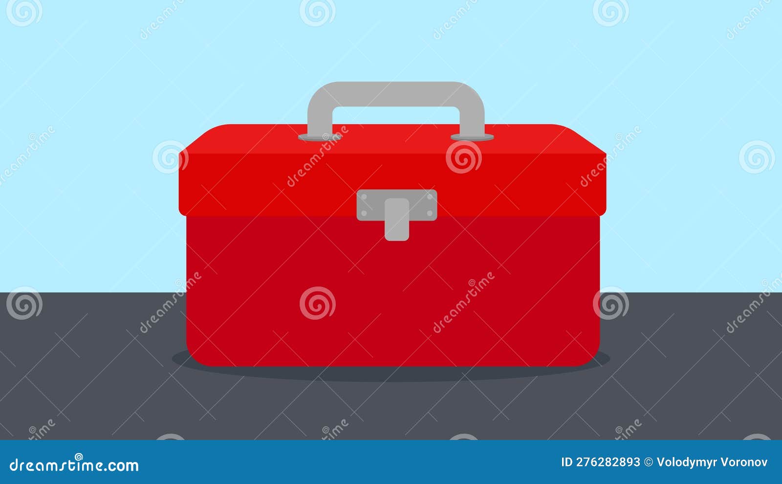 Red Metal Toolbox. Vector Illustration in a Flat Style Stock Vector ...