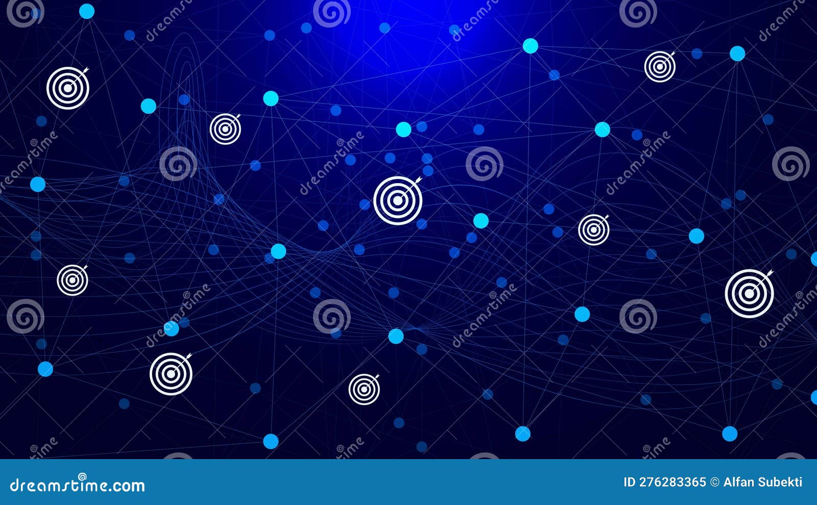 Connected Dots and Lines Connection with Target Icons. Stock Vector ...
