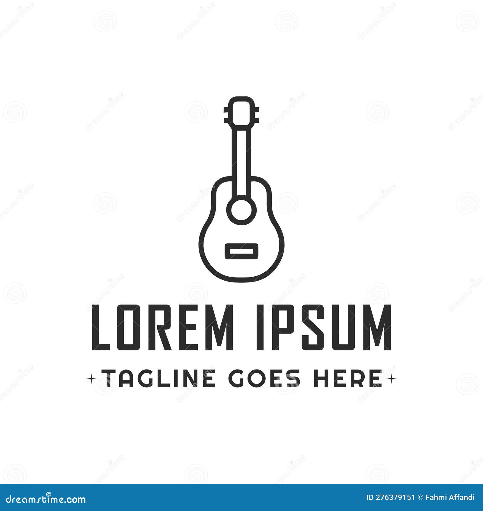 Minimalist Guitar Logo Design Stock Vector - Illustration of visual ...