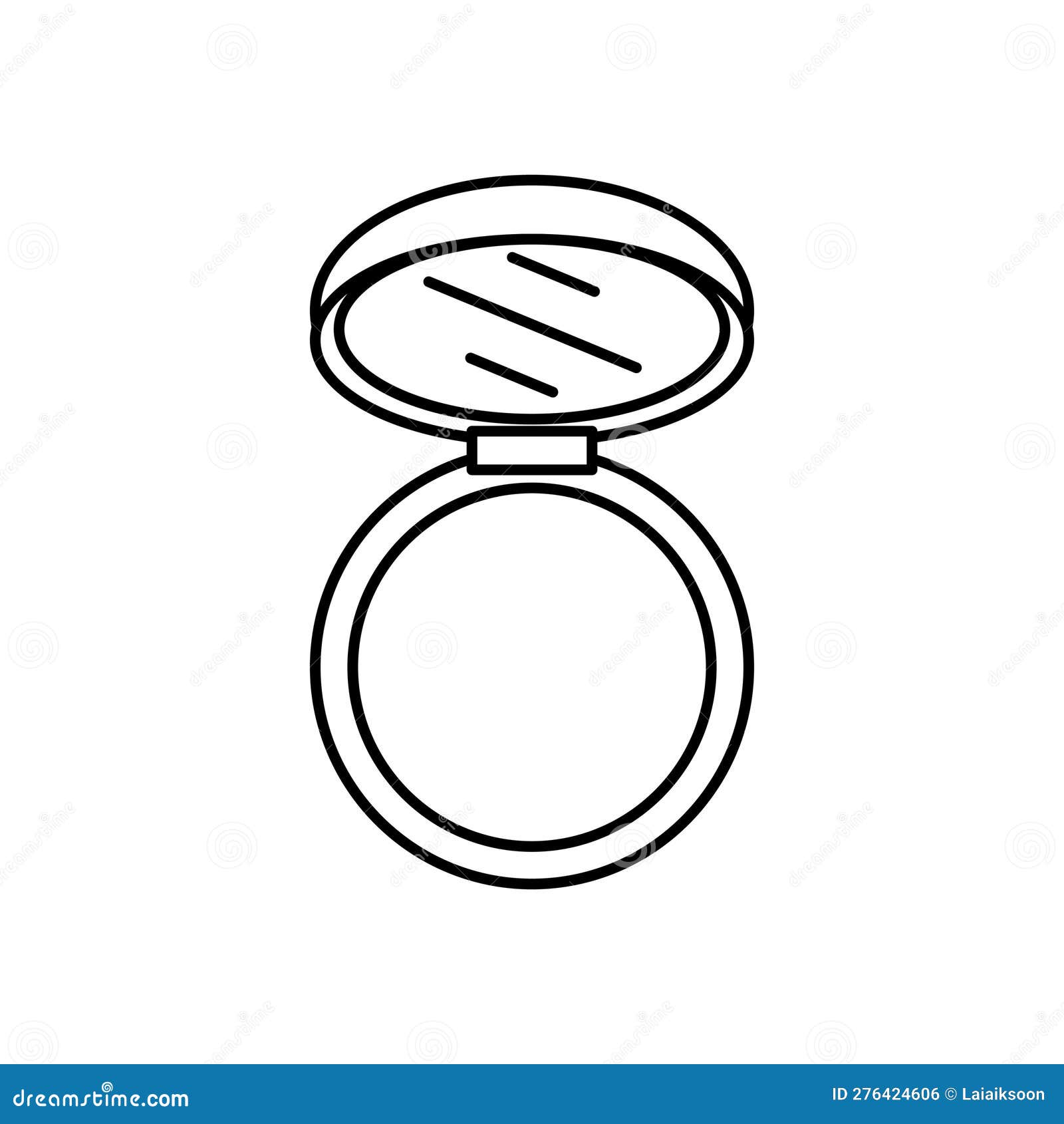 Face Compact Makeup Powder Line Icon. Mirror with Powder Sign Stock ...