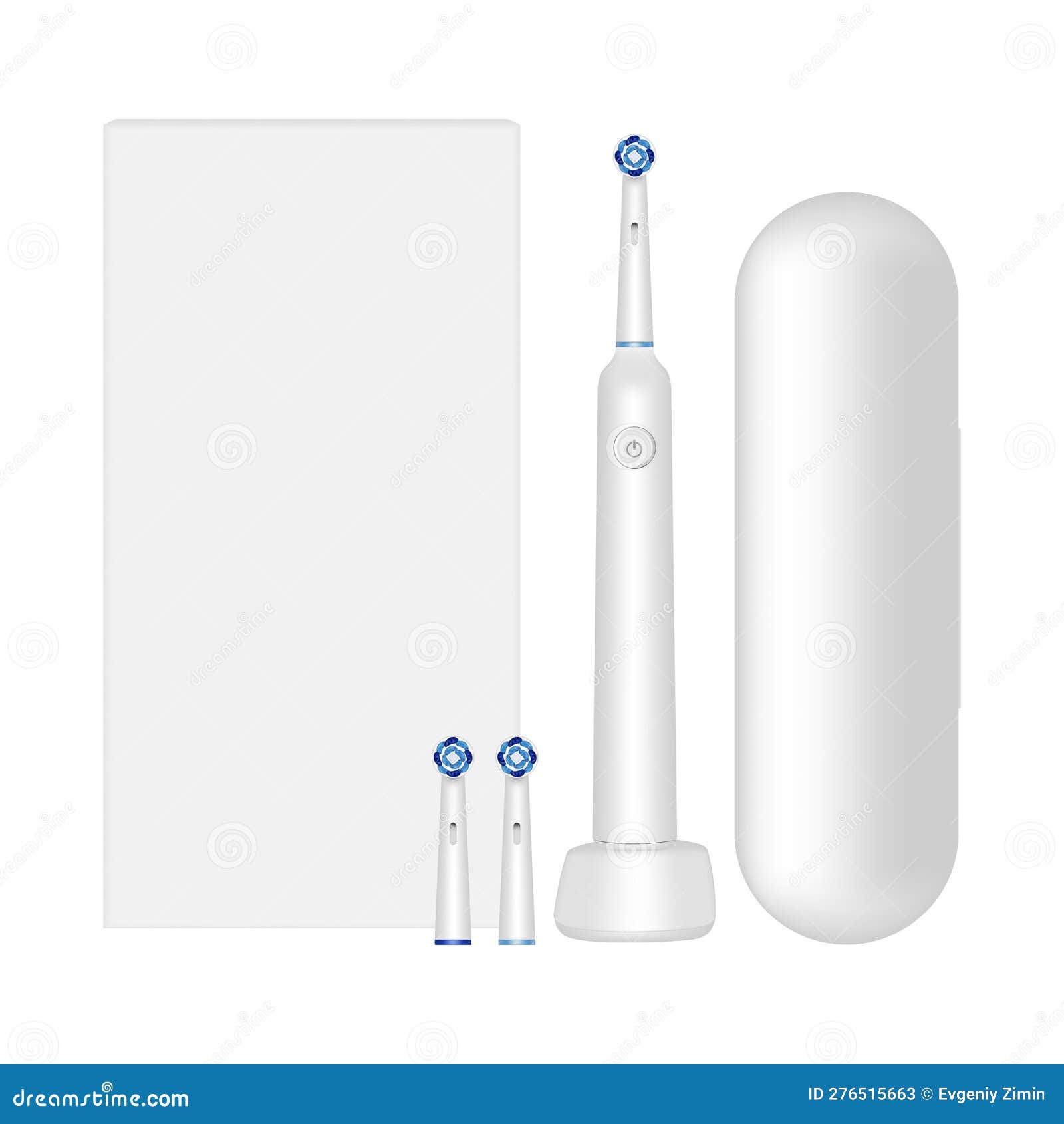 White Electric Toothbrush with Charger, Brush Heads, Case and Packaging ...