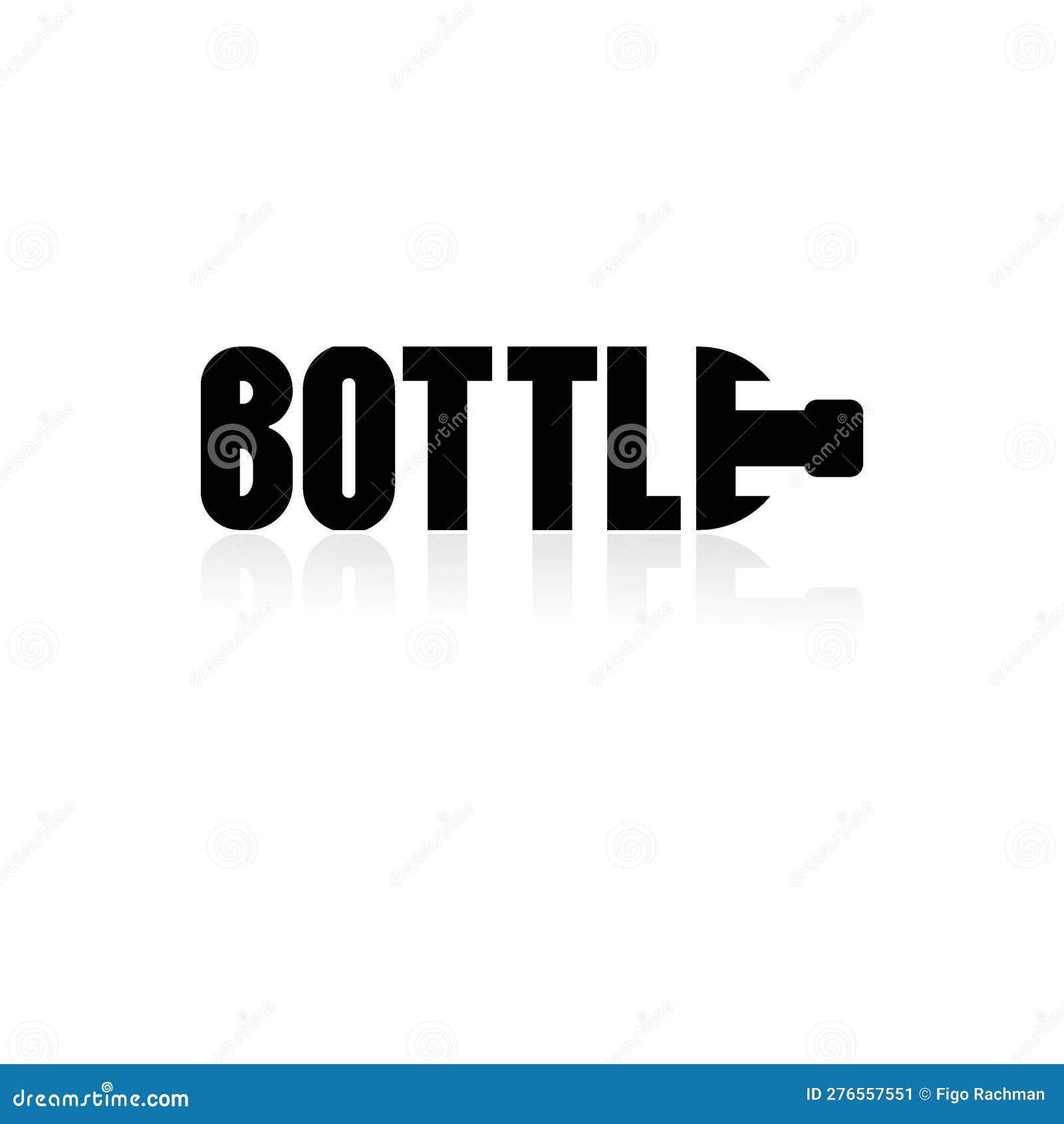 A Bottle Vector in Typography Style Stock Vector - Illustration of font ...