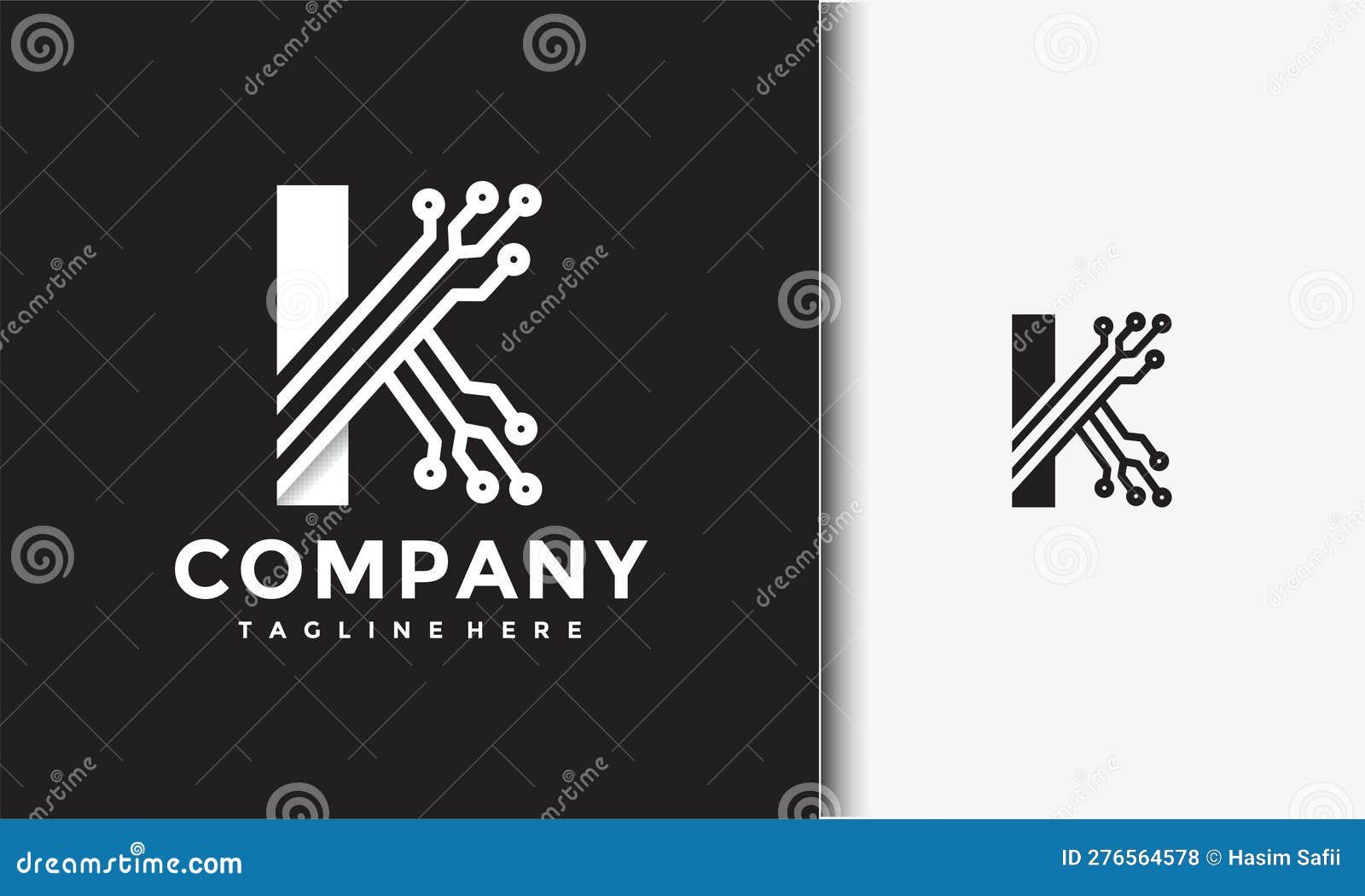 Initials K technology logo stock vector. Illustration of emblem - 276564578