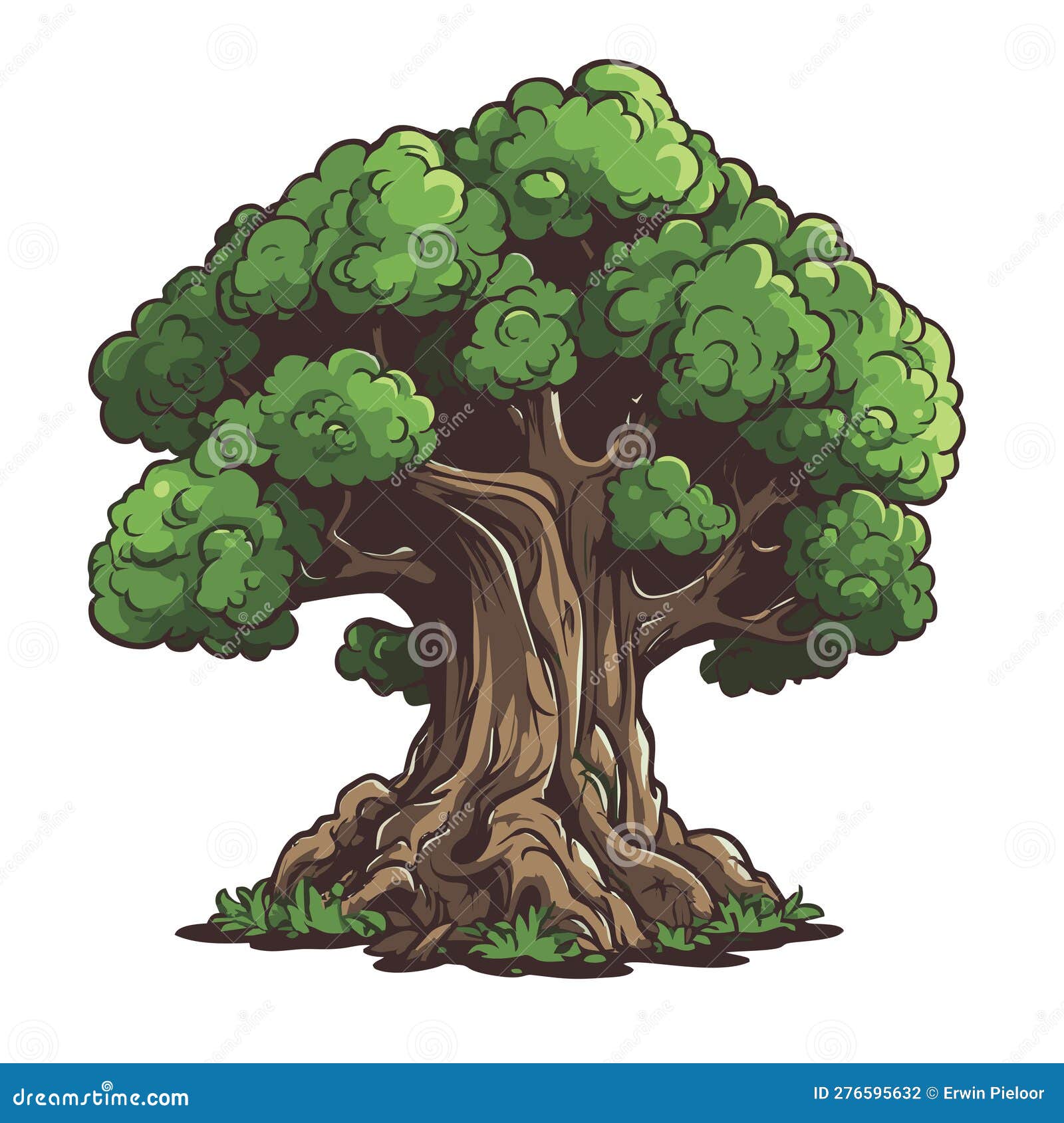 Big Tree Isolated on White Background. Vector Illustration. Eps 10 ...