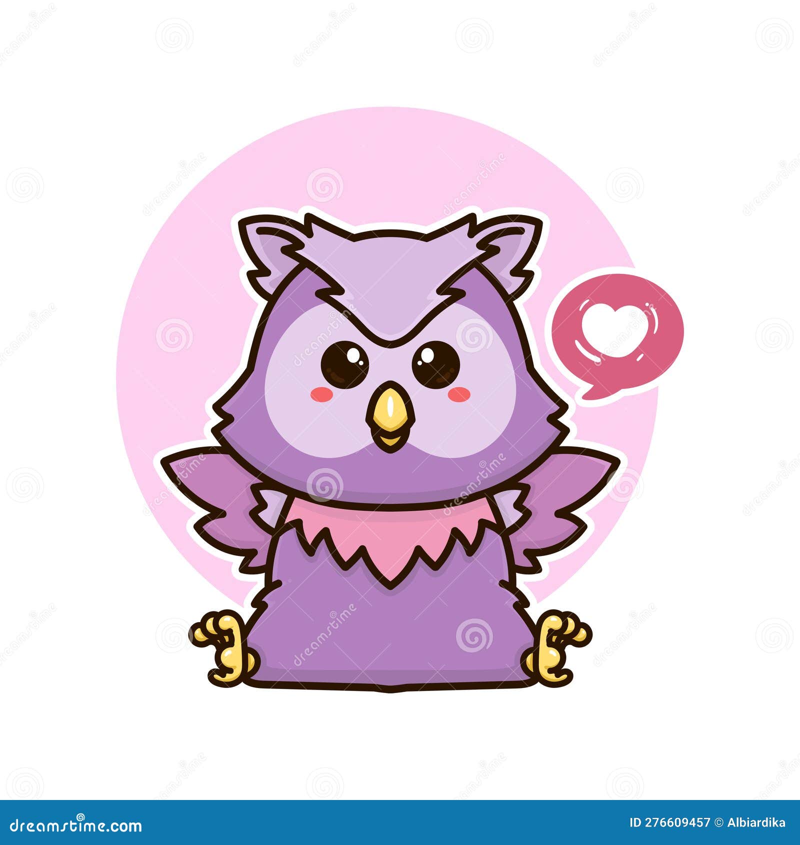 Happy Owl Bird Adorable Cartoon Doodle Vector Illustration Flat Design ...