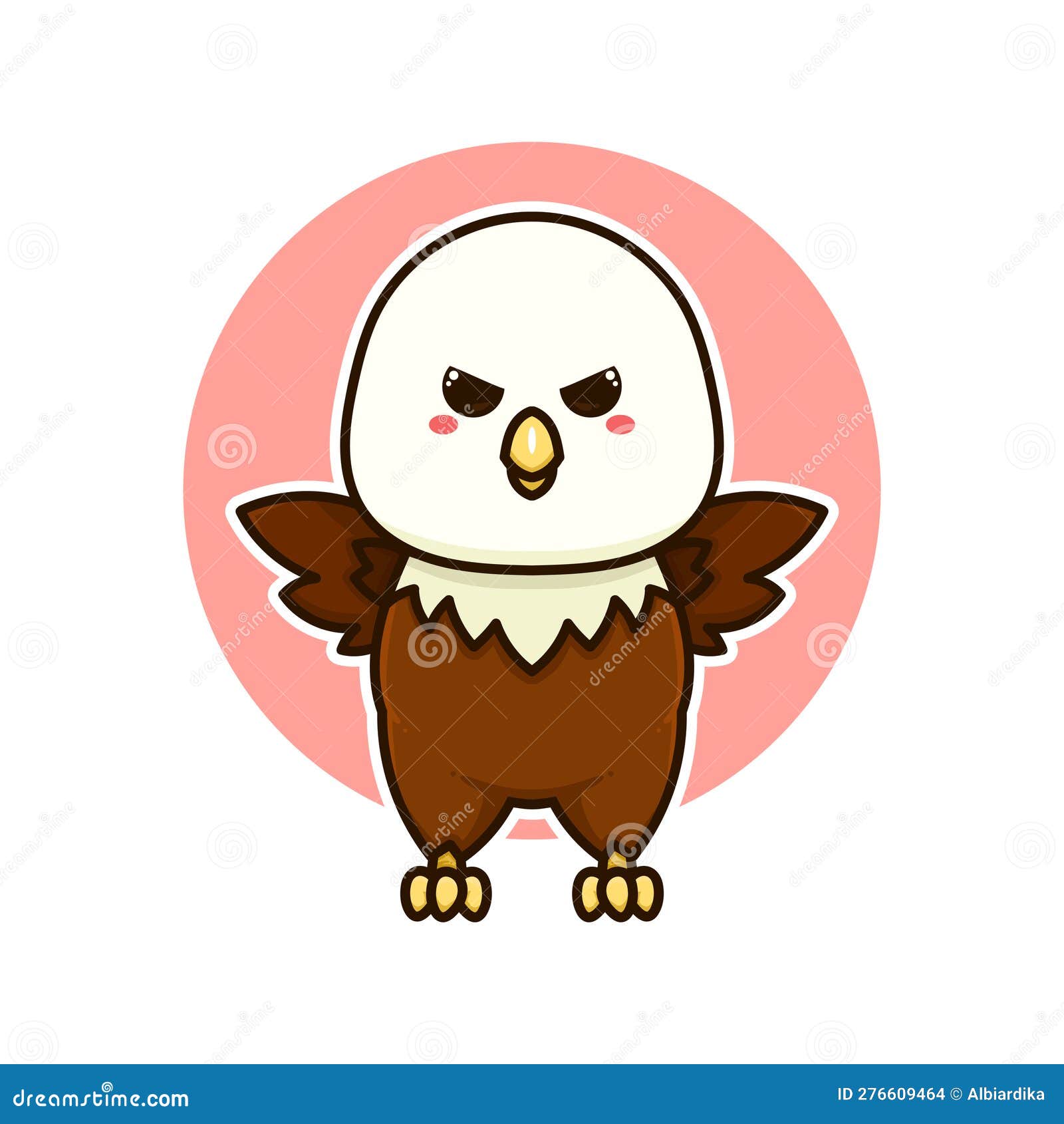 Angry Bald Eagle Bird Adorable Cartoon Doodle Vector Illustration Flat ...