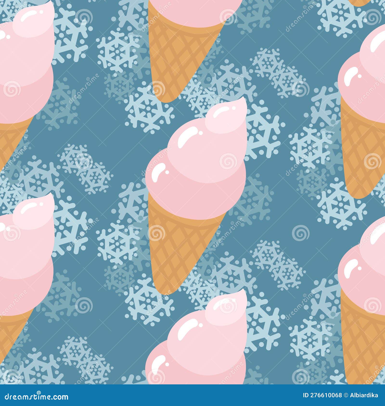 Seamless Pattern Ice Cream Cone Creative Design Background Vector ...