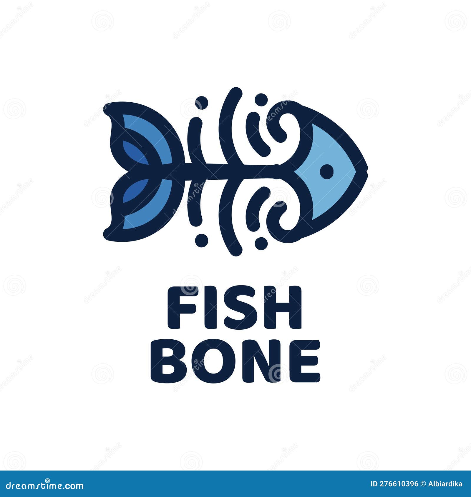 Fish Bone Animal Logo Concept Design Illustration Stock Vector ...