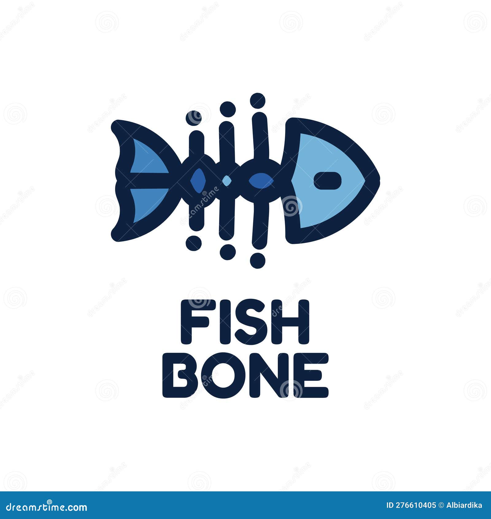 Fish Bone Animal Logo Concept Design Illustration Stock Vector ...