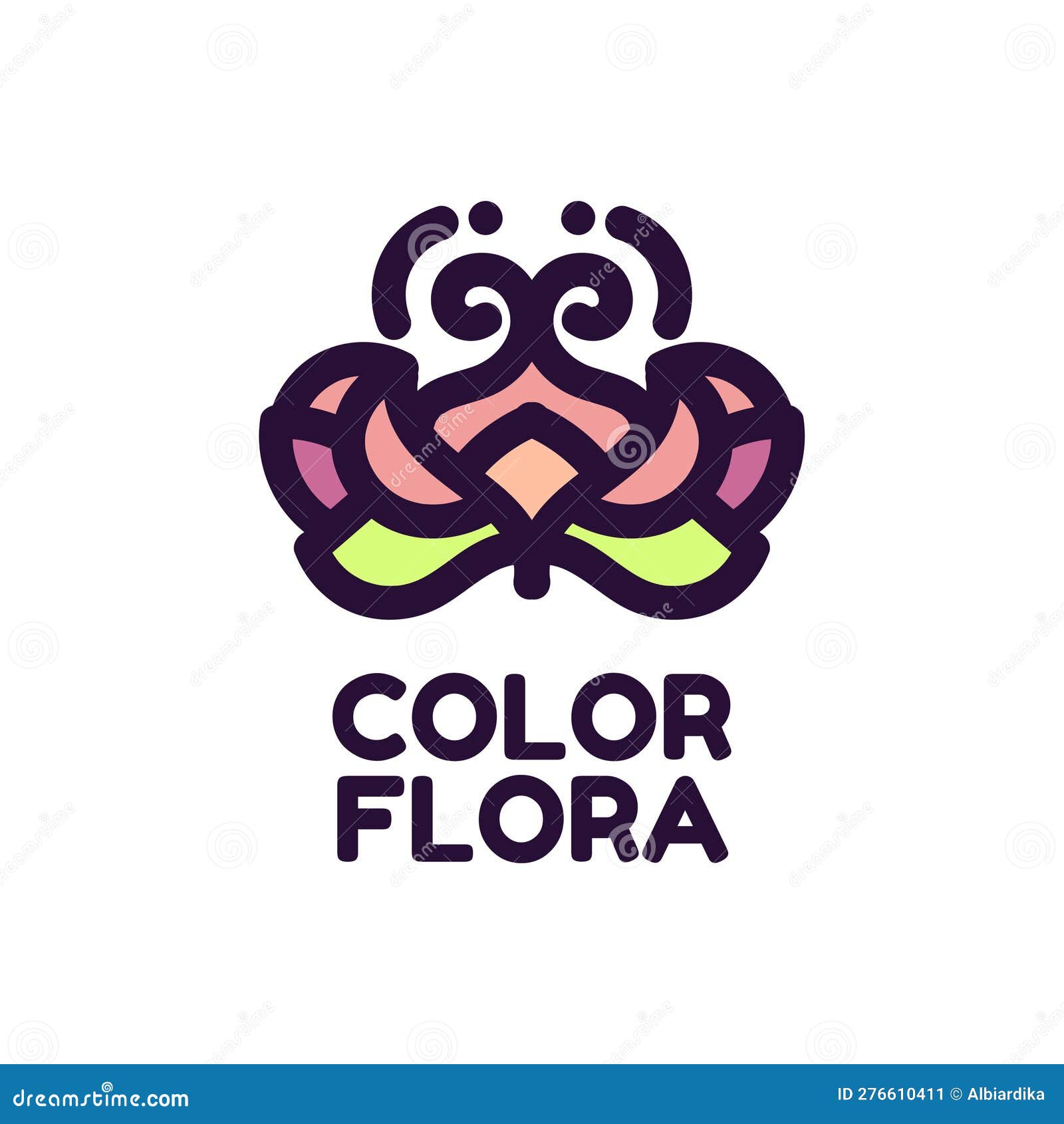 Color Flora Flower Nature Logo Concept Design Illustration Stock Vector ...