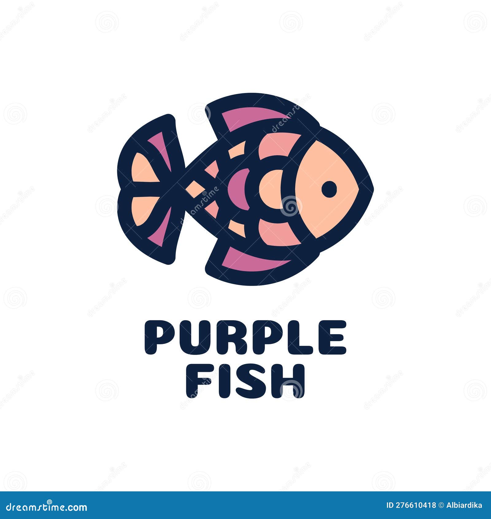 Purple Fish Animal Logo Concept Design Illustration Stock Vector ...
