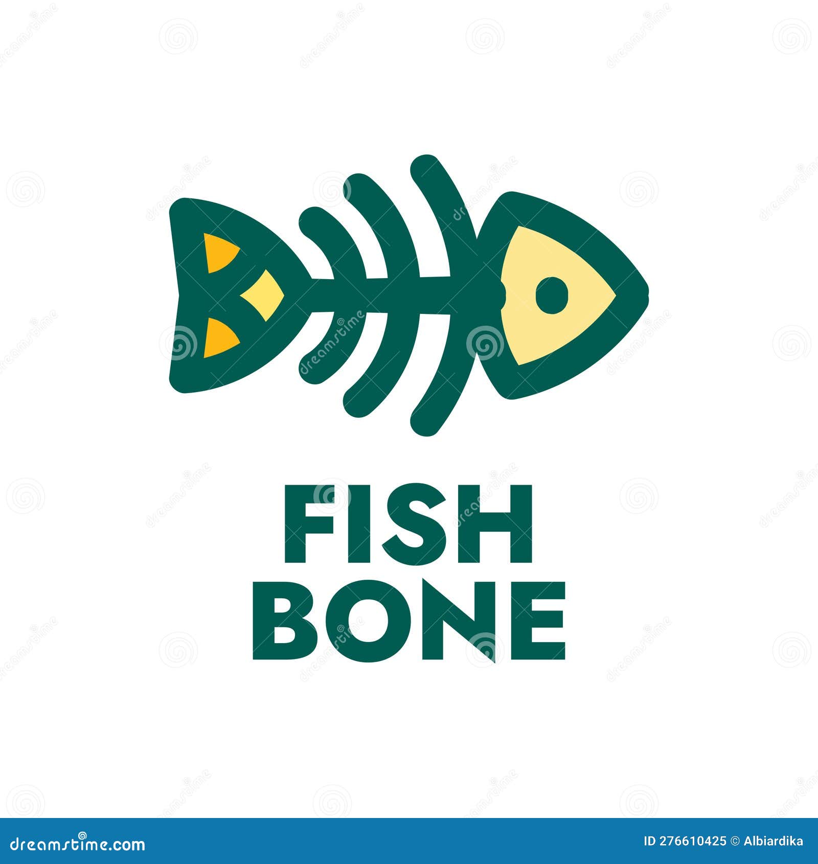 Fish Bone Animal Logo Concept Design Illustration Stock Vector ...