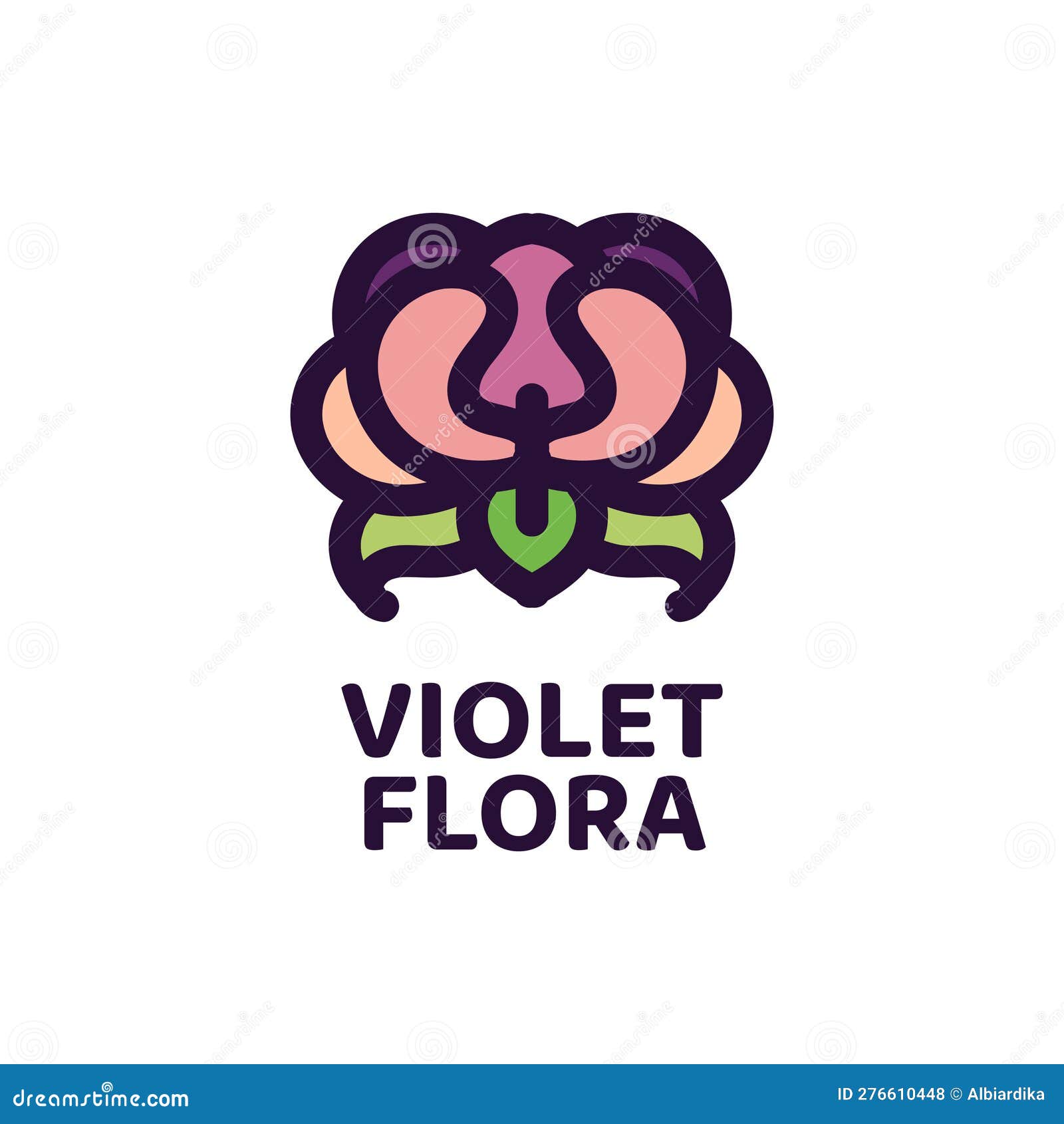 Violet Purple Flora Flower Nature Logo Concept Design Illustration ...