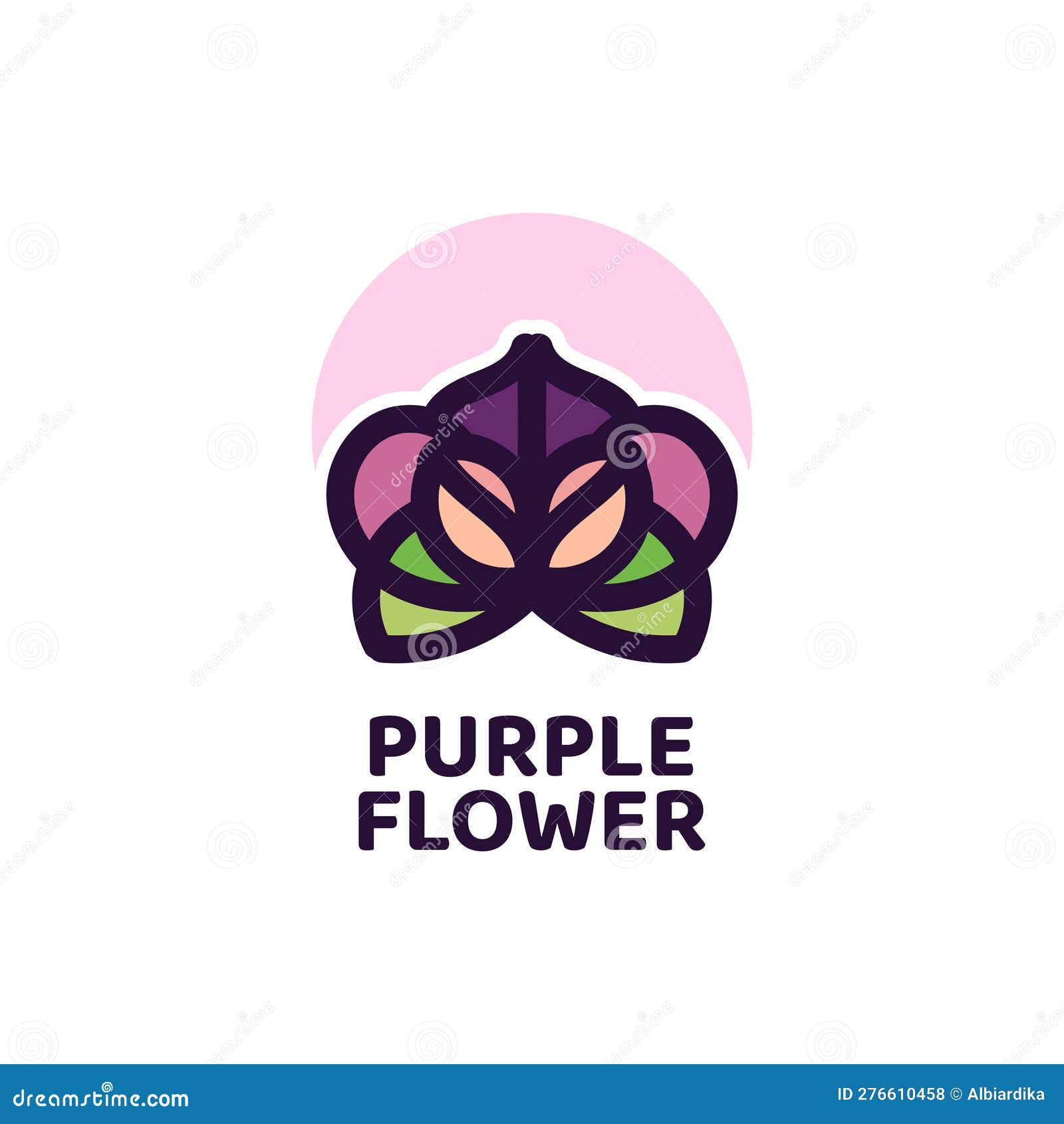 Violet Purple Flora Flower Nature Logo Concept Design Illustration ...