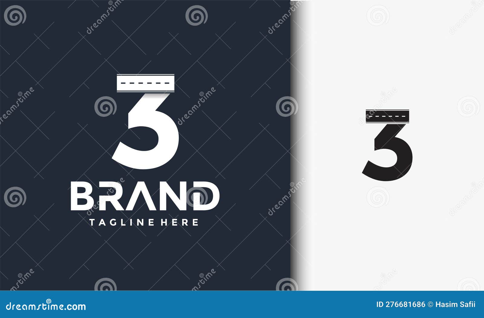 Number 3 highway logo stock vector. Illustration of speed - 276681686