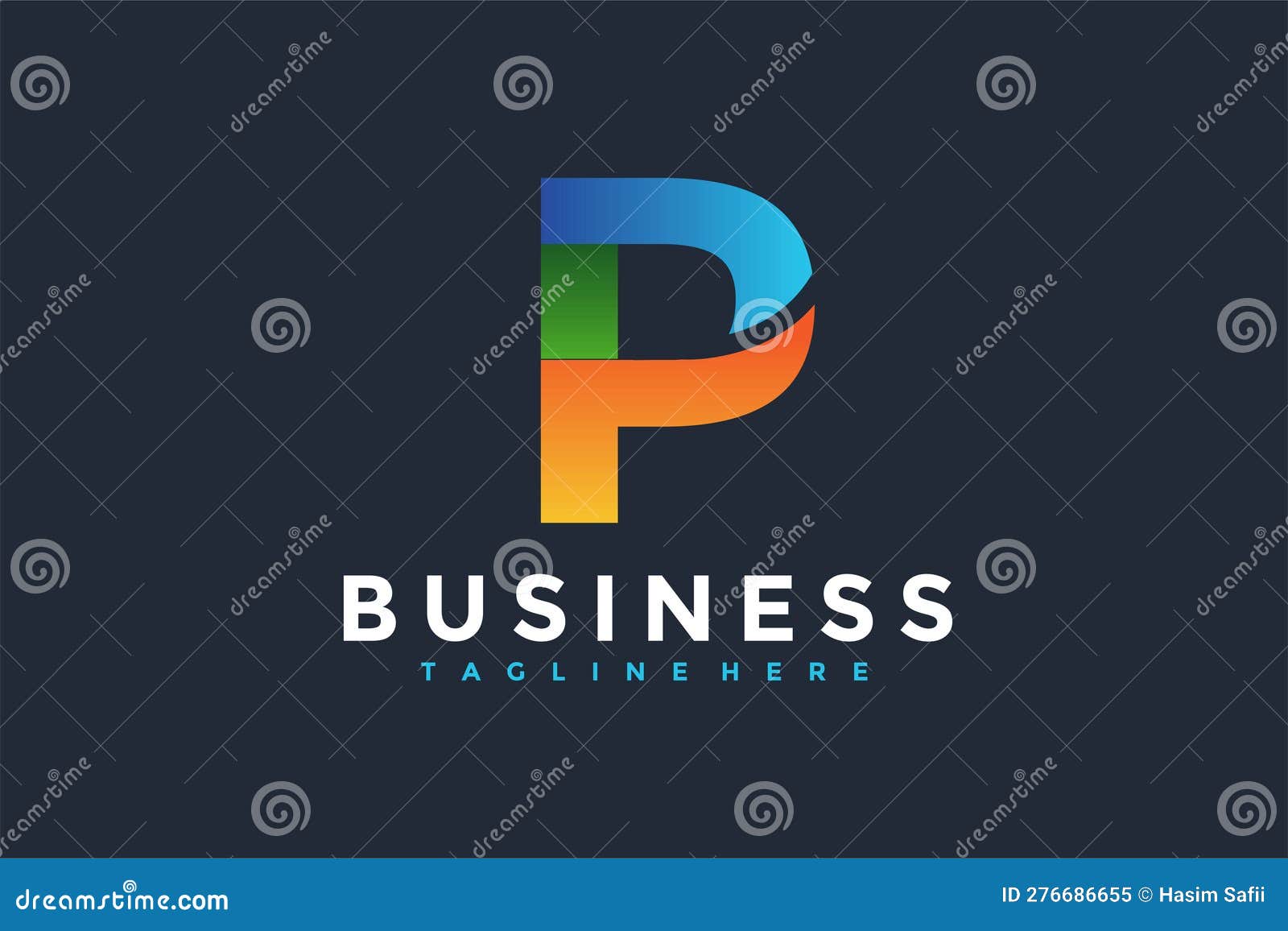 Initial P colorful logo stock vector. Illustration of monogram - 276686655