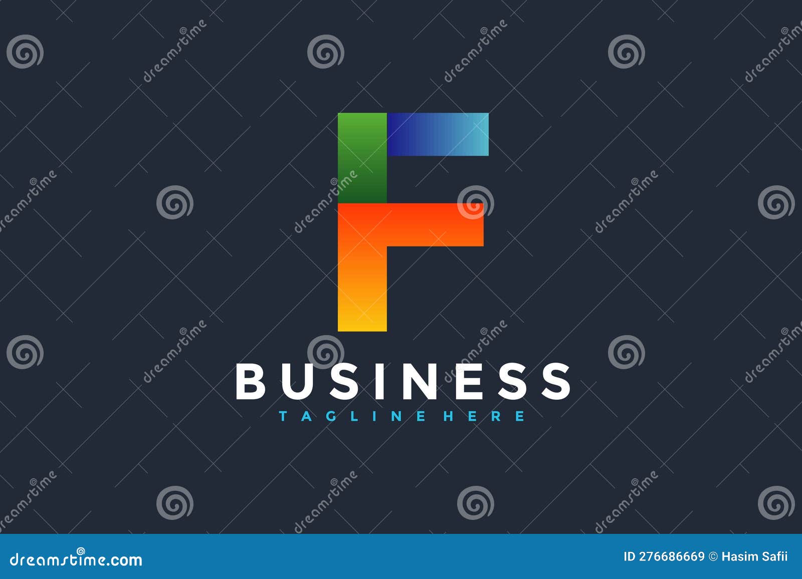 Initial F colorful logo stock vector. Illustration of shape - 276686669