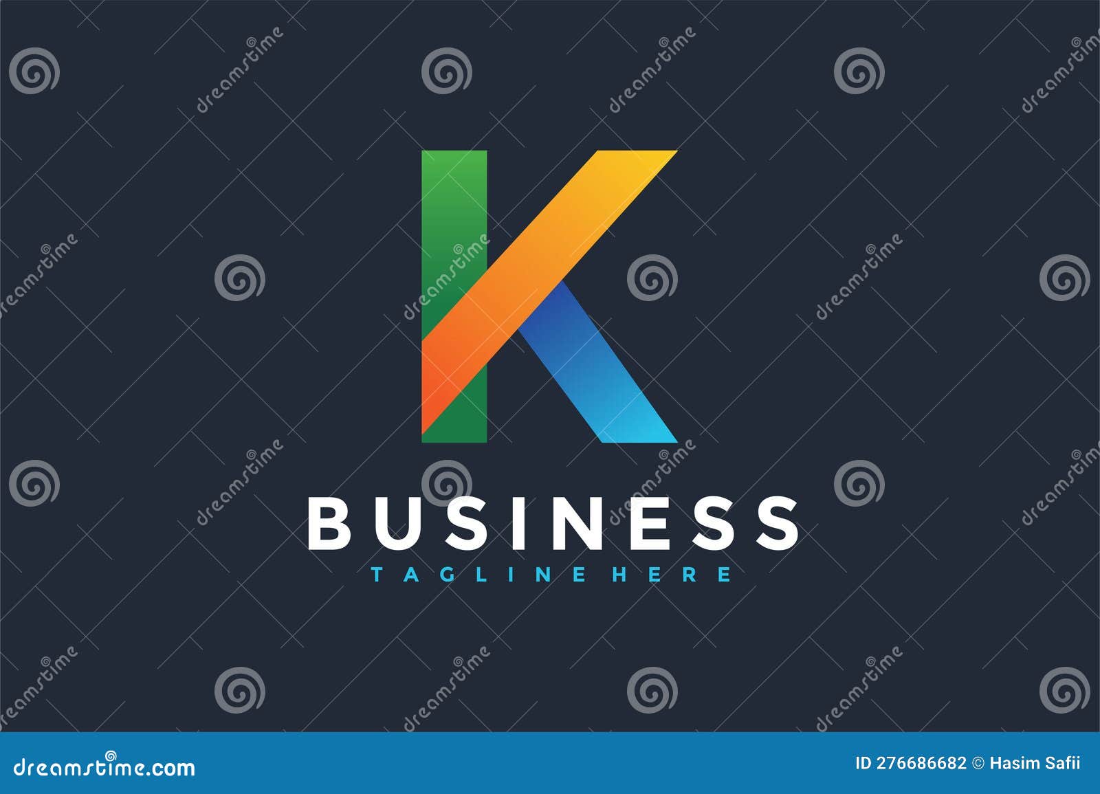 Initial K colorful logo stock illustration. Illustration of colorful ...
